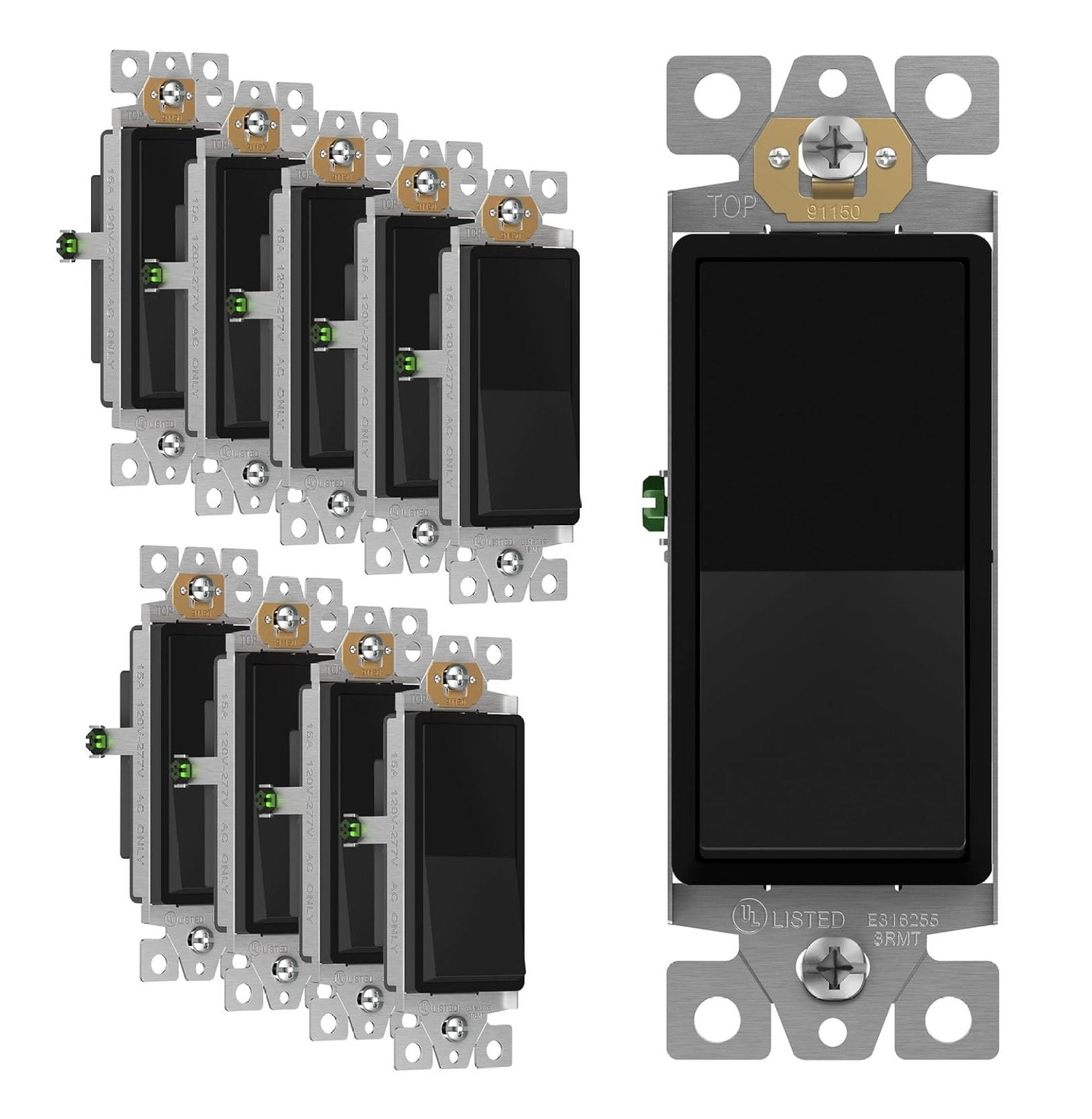 Hymkun Matte Black Light Switch, Decorator Paddle Rocker Wall Switch ...