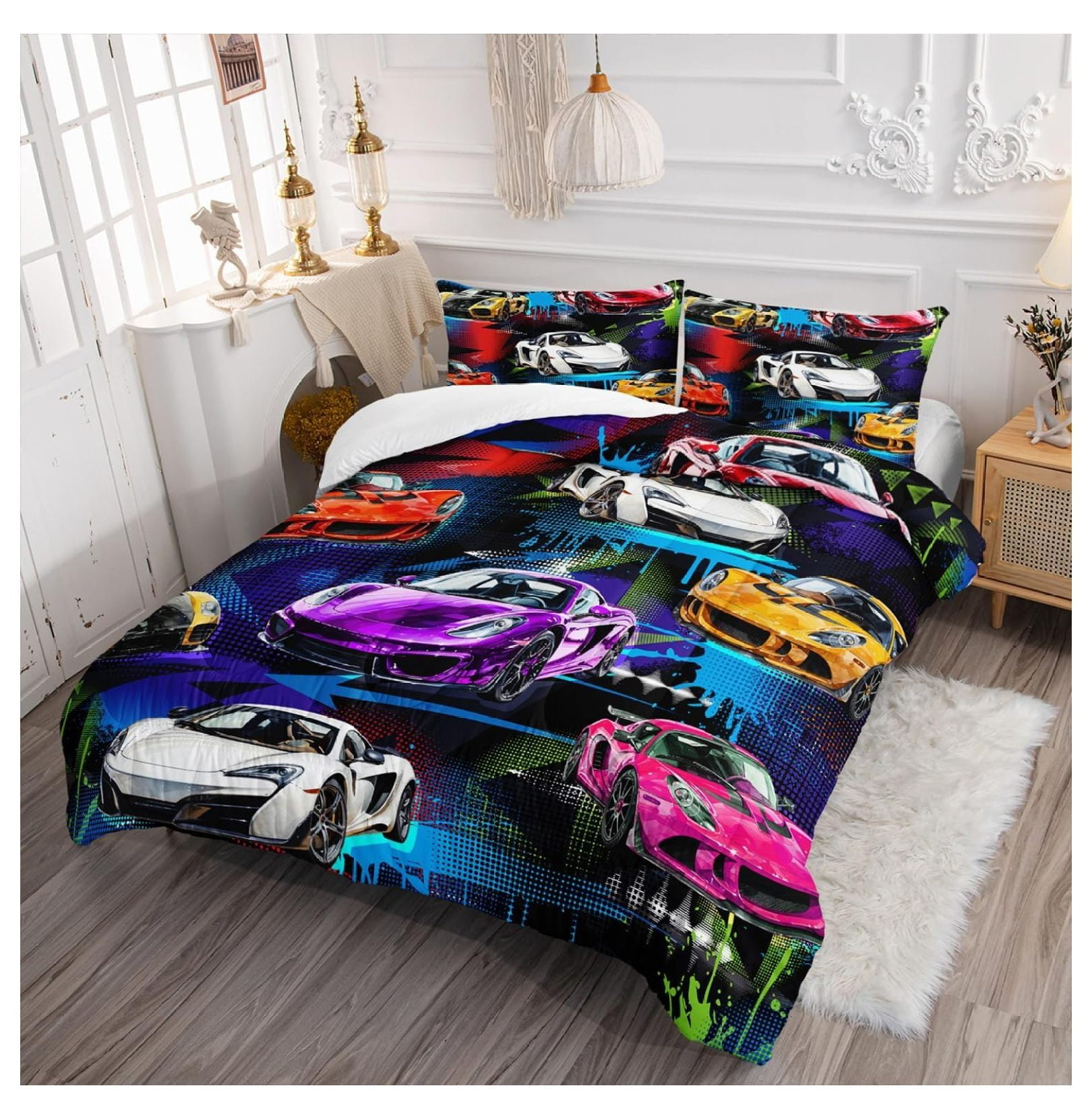 Hymkun Racing Car Comforter Set for Kids Boys Teens Size, Extreme ...