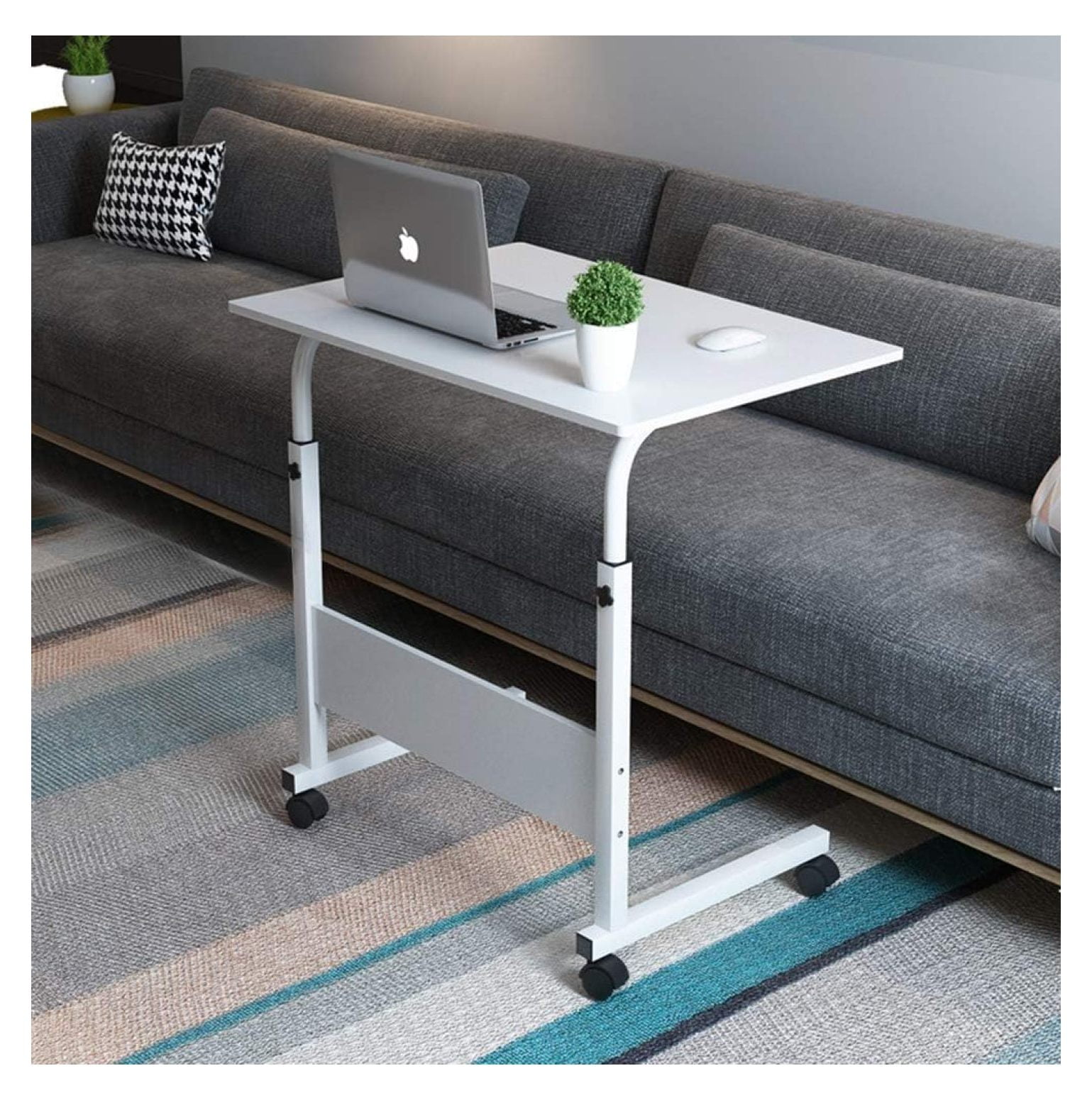 Hymkun Rolling Sofa Side Snack Table Portable Laptop Computer Desk ...