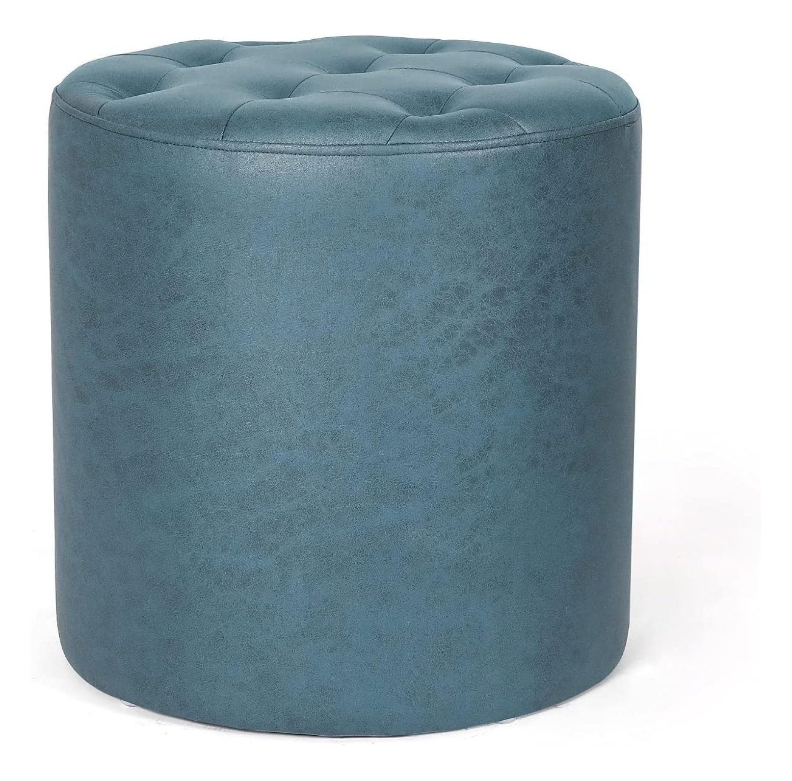 Hymkun Round Footrest Ottoman Vanity Stool Upholstered Tufted ...