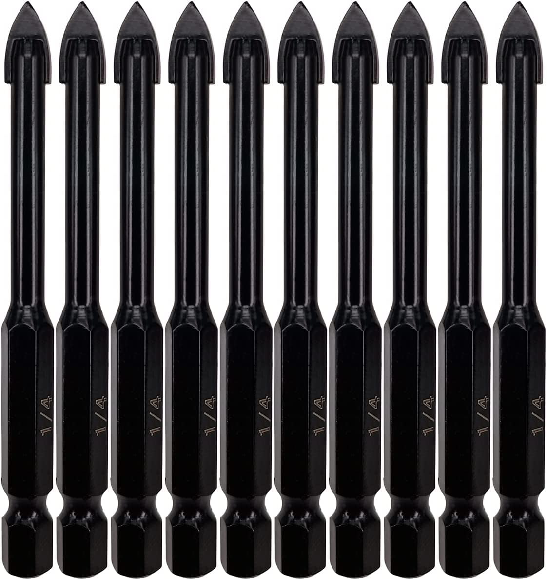 Hymnorq 1/4" Masonry Hex Shank Drill Bits 10pc Pack, Carbide Tipped ...