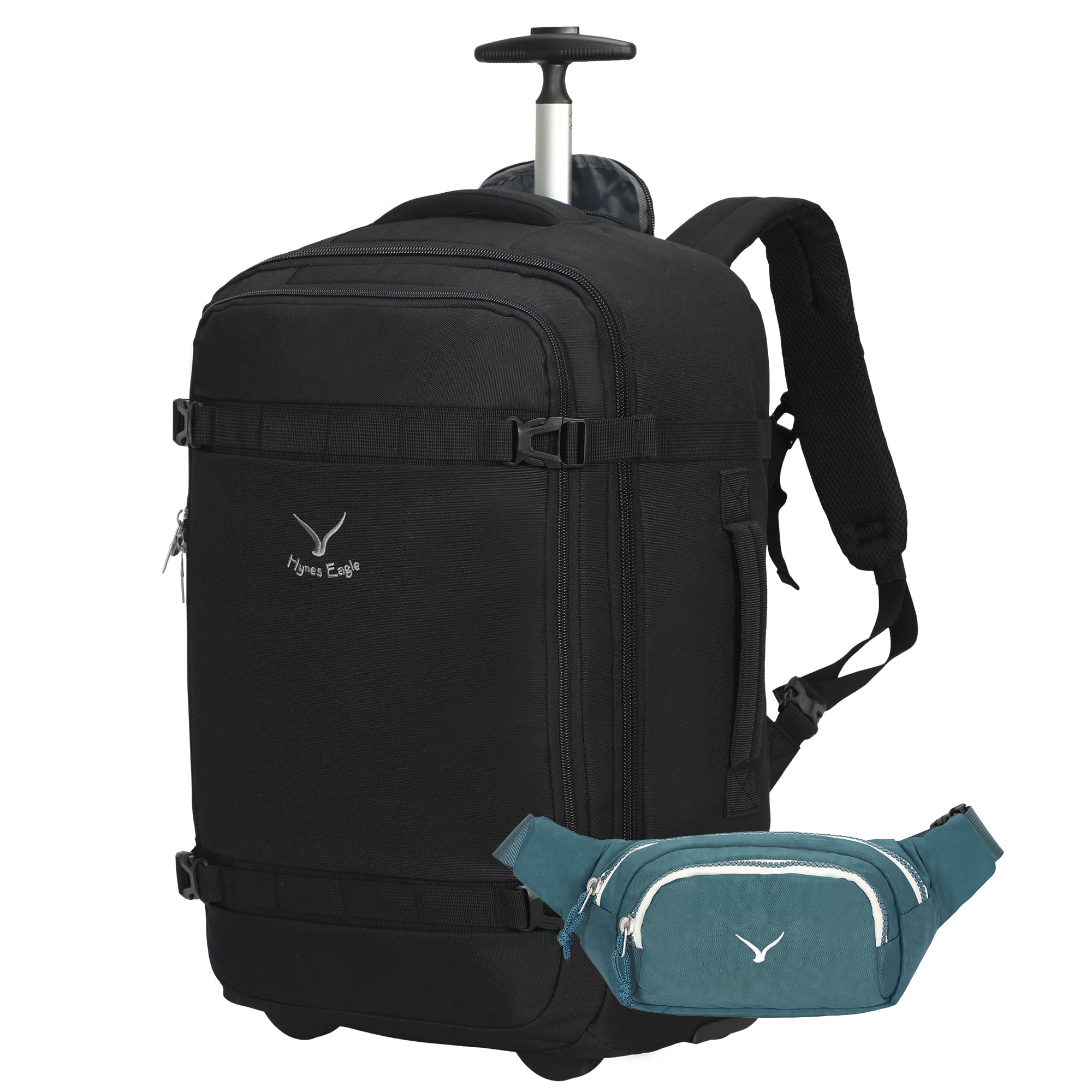 Hynes Eagle 22" Softside Rolling Backpack with Convertible Waist Bag ...