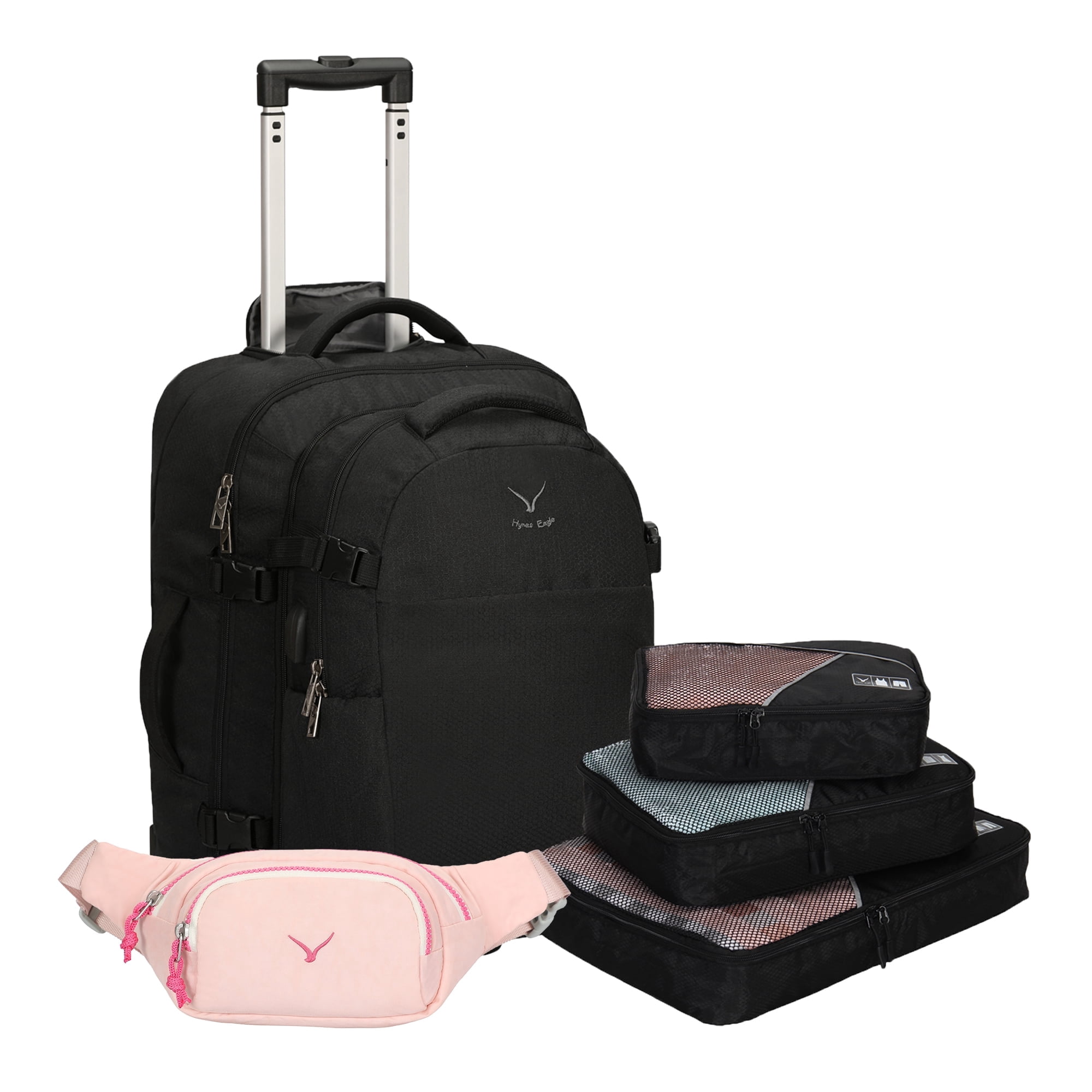 Hynes Eagle 4 in 1 Luggage Set - 22" Trolley Backpack, 20L Detachable ...