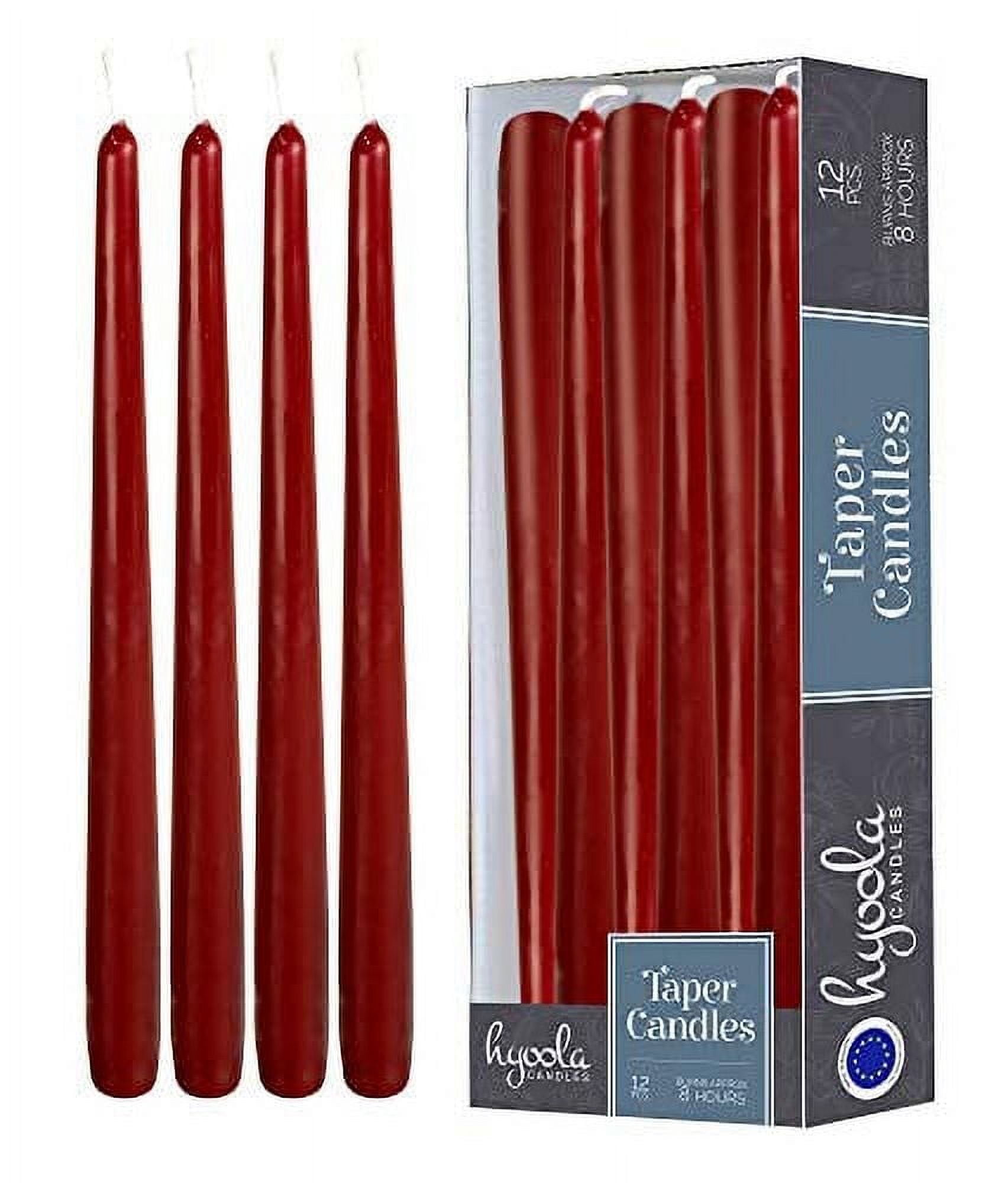 Hyoola 10" Burgundy Dripless European Made Taper Candles, Unscented ...