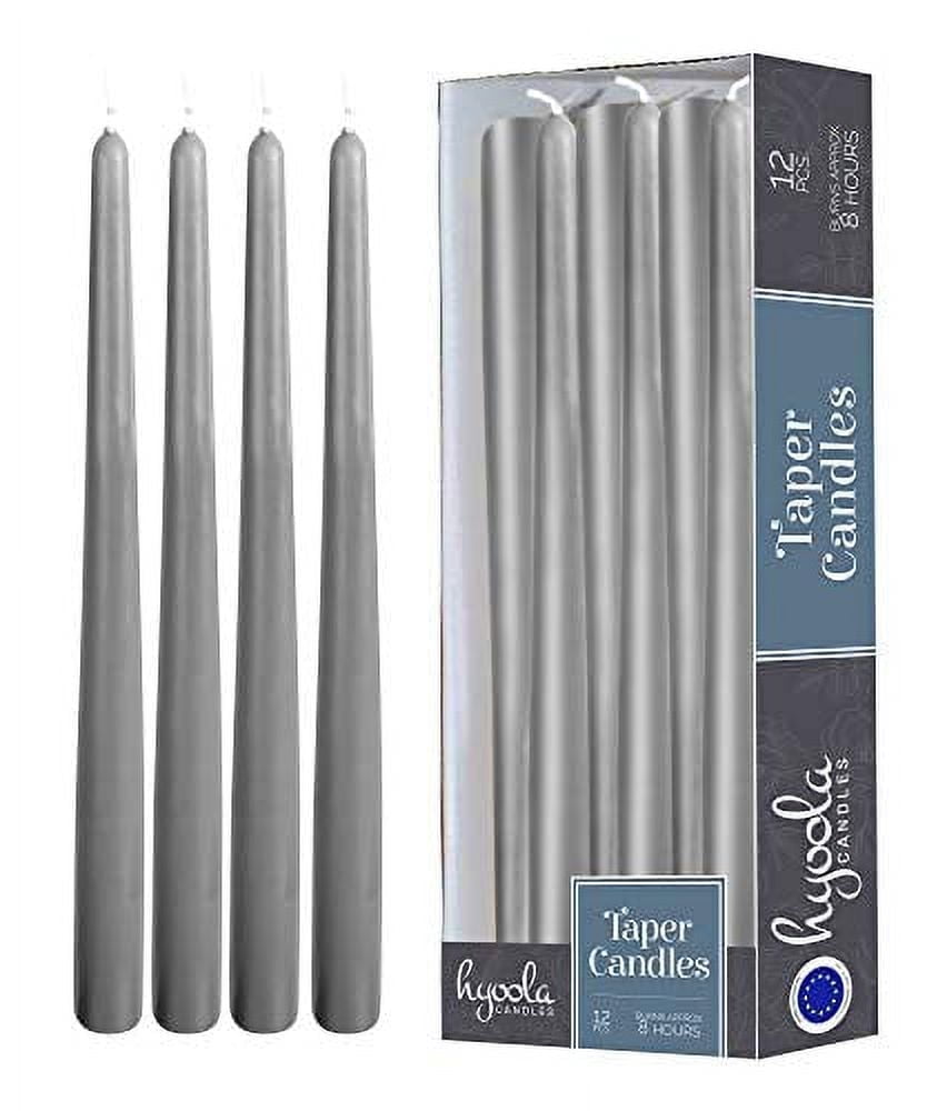 Hyoola 10" Dark Grey Dripless European Made Taper Candles, Unscented ...