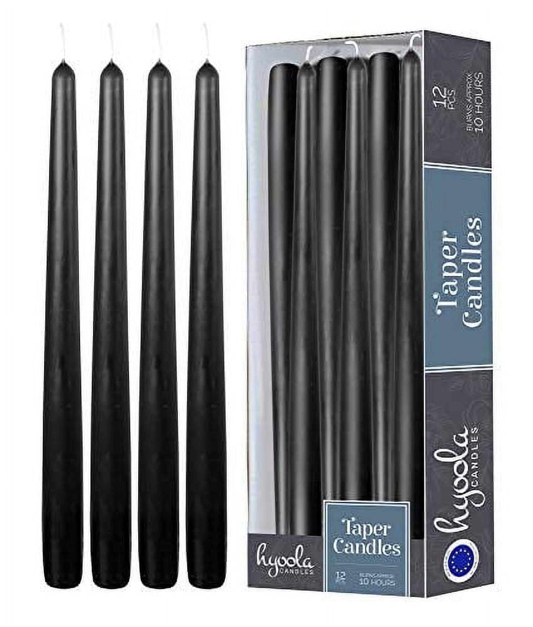 "Hyoola 12-Pack 12"" Black Dinner Taper Candles, Dripless, Unscented ...