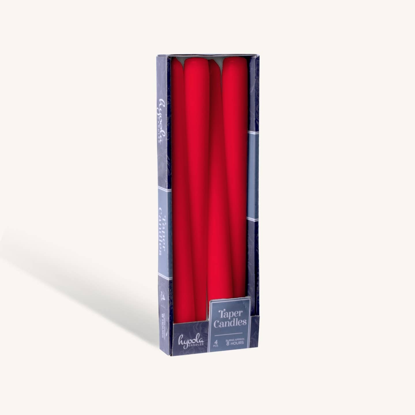 Hyoola 12" Cherry Red Dripless European Made Taper Candles, Unscented ...