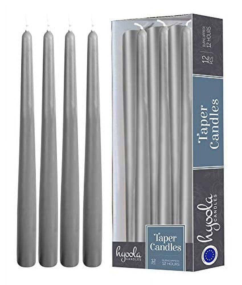 Hyoola 12" Dark Grey Dripless European Made Taper Candles, Unscented ...