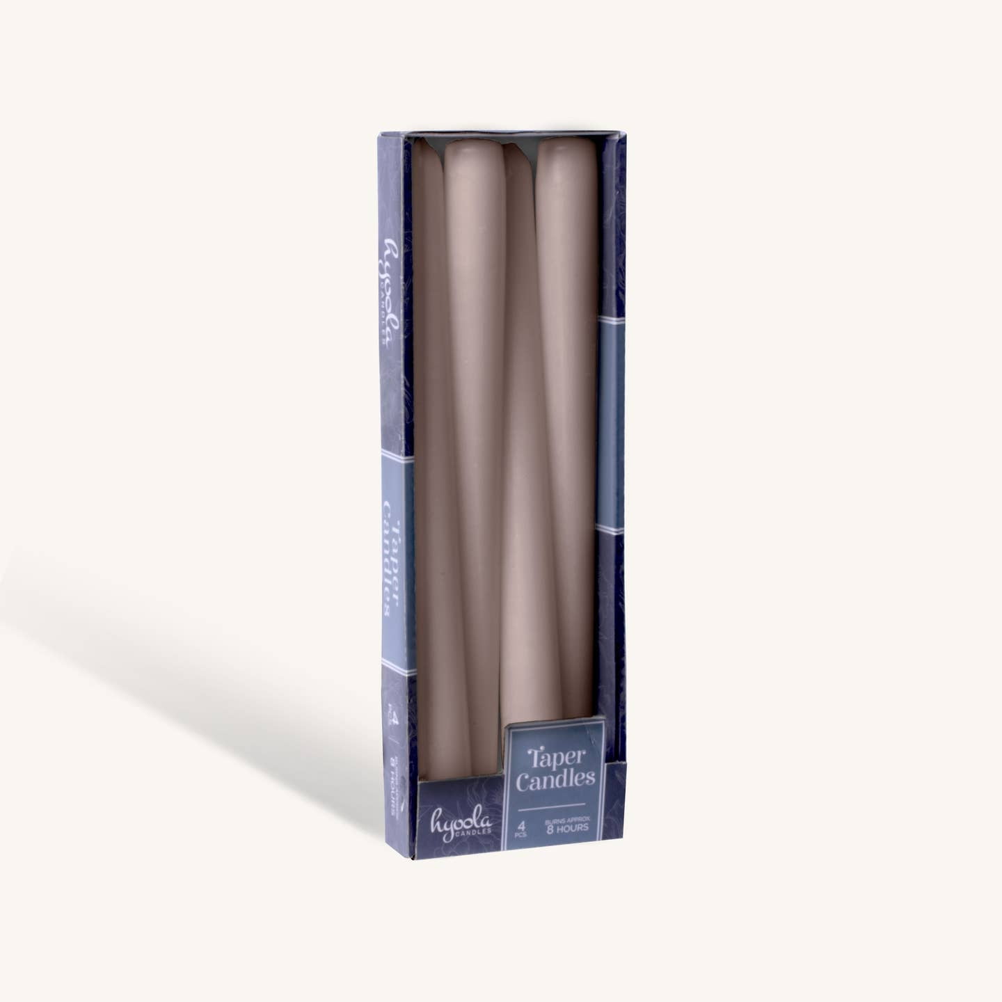 Hyoola 12" Taupe Dripless European Made Taper Candles, Unscented ...