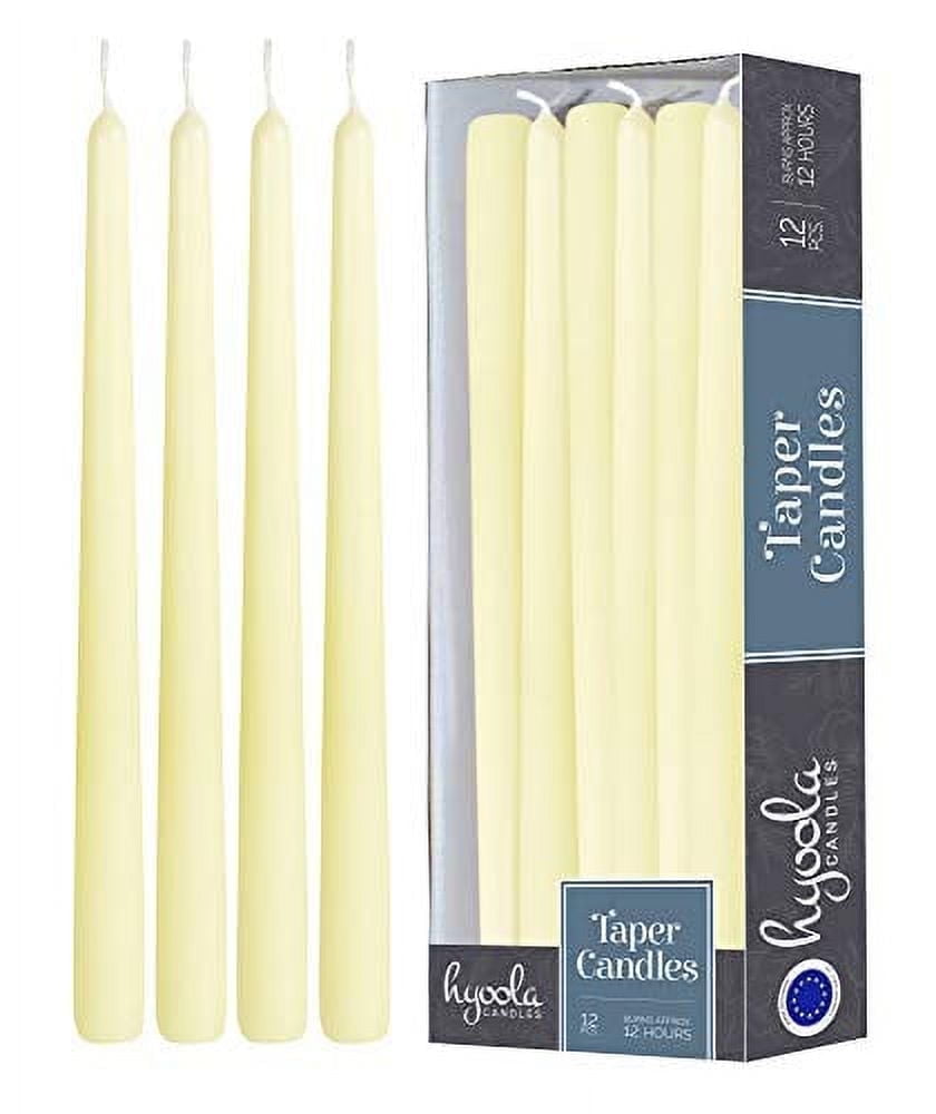 Hyoola 14" Ivory Dripless European Made Taper Candles, Unscented ...