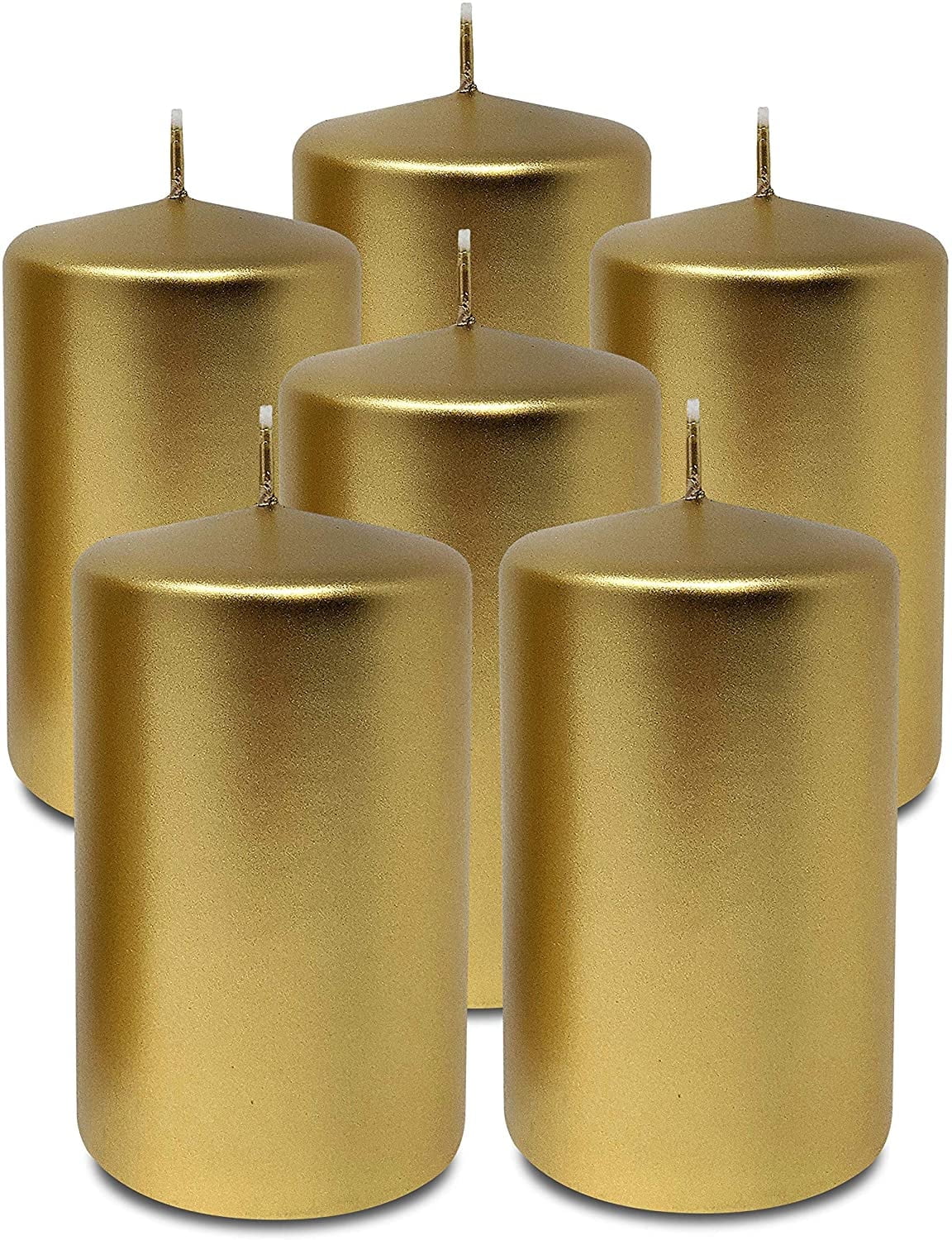 Hyoola 2.4 x 4 inch Metallic Gold Unscented European Made Pillar ...