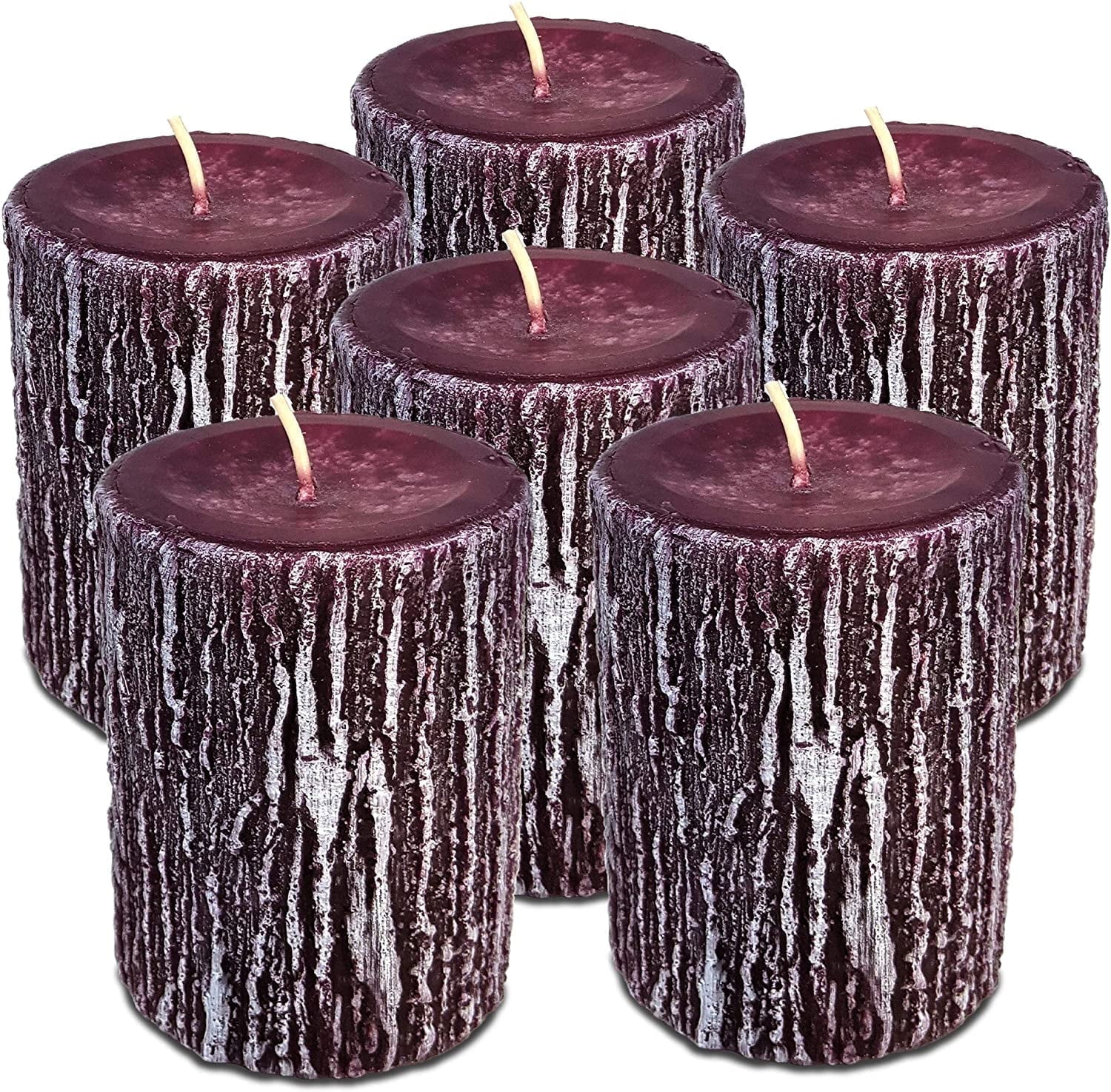 Hyoola 2.5 x 3.5 inch Purple Unscented Rustic Timberline Pillar Candles ...