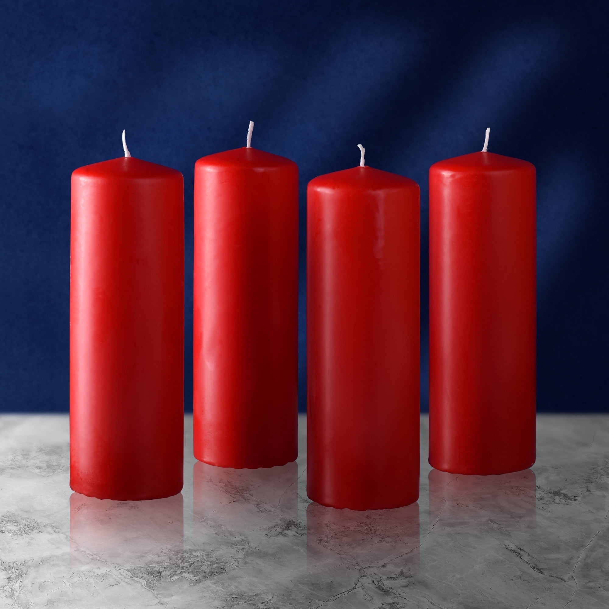 Hyoola Long Burning 2 x 6 Red Pillar Candles, Dripless and Smokeless, 4 ...