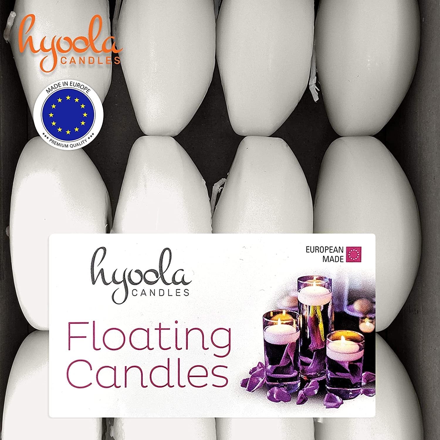 Hyoola 3 inch Round Unscented White European Made Floating Candles ...
