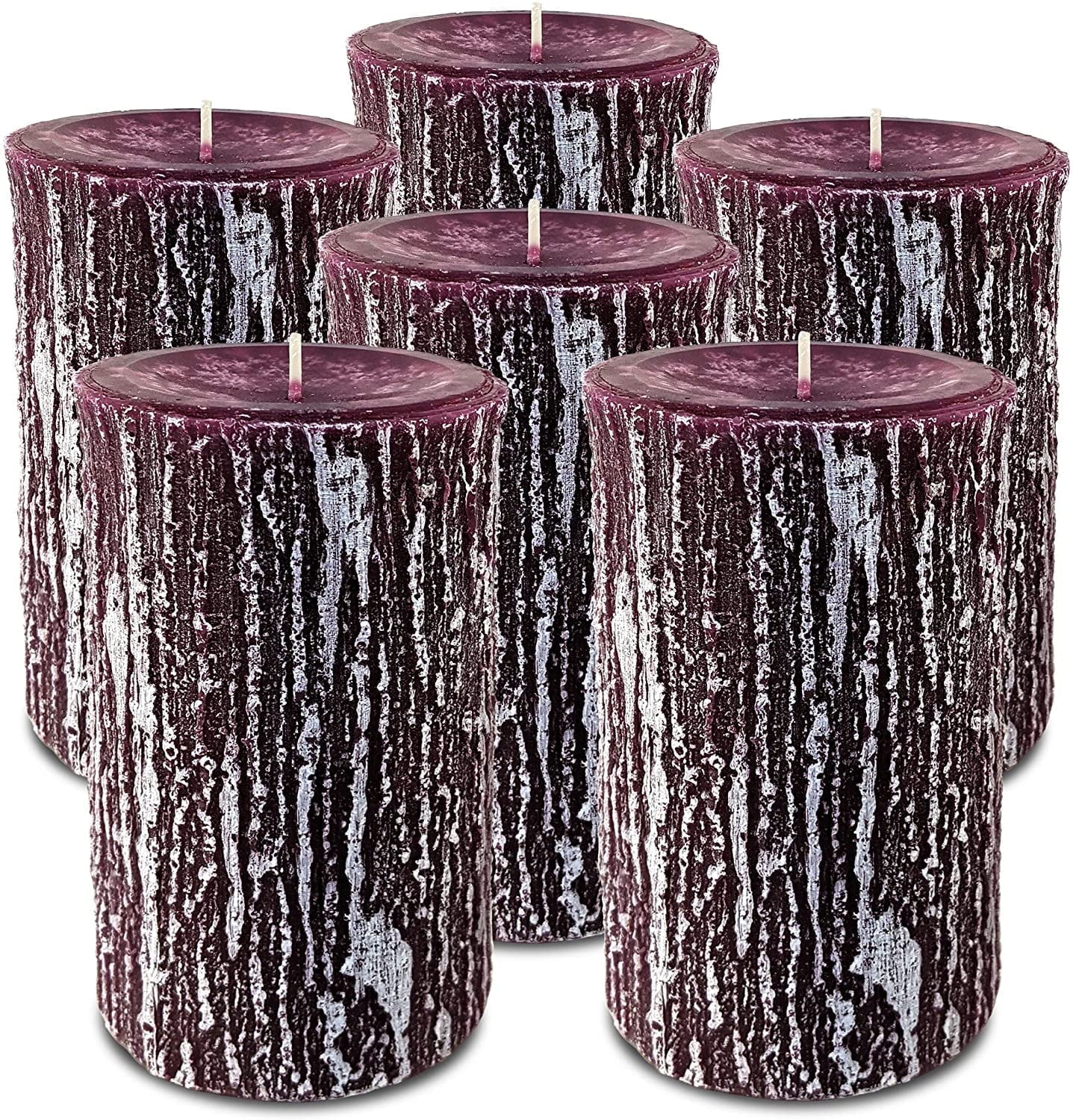 Hyoola 3 x 5 inch Purple Unscented Rustic Timberline Pillar Candles ...