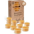 Hyoola Unscented Natural Beeswax Tealight Candles, Long 4.5 Hour Burn ...
