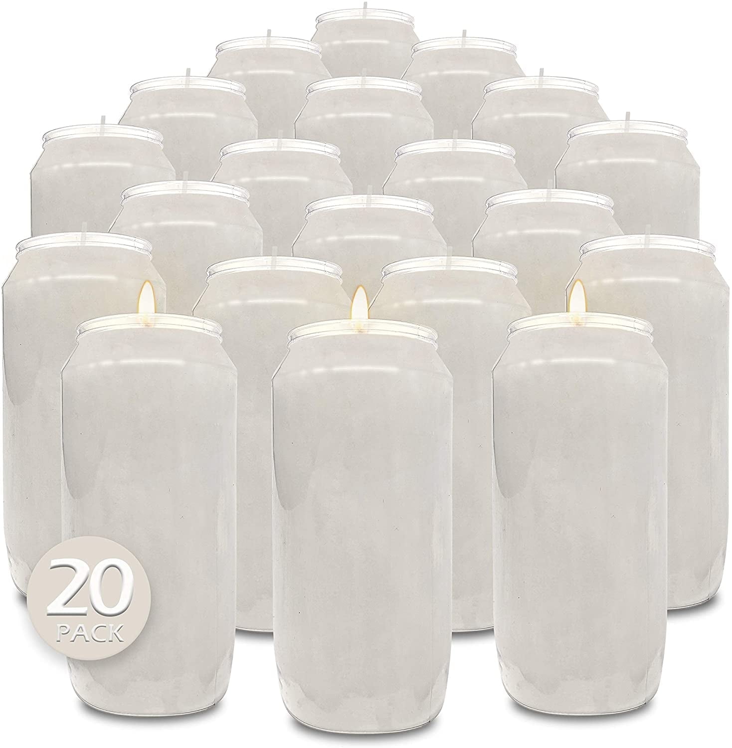 Hyoola 6" Tall White Prayer Candles, 7 Day Long Burning Memorial ...