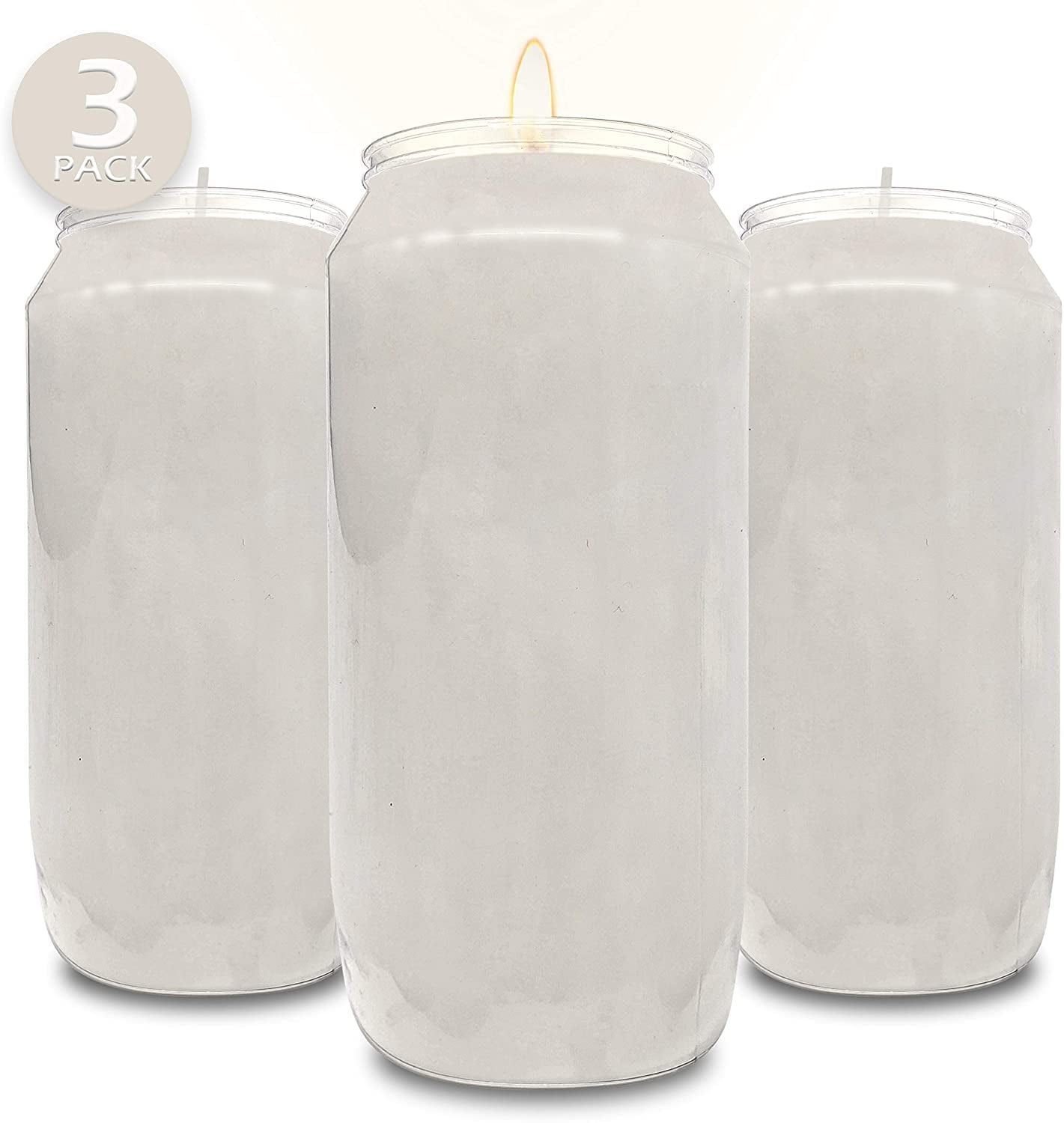 Hyoola 6" Tall White Prayer Candles, 7 Day Long Burning Memorial ...