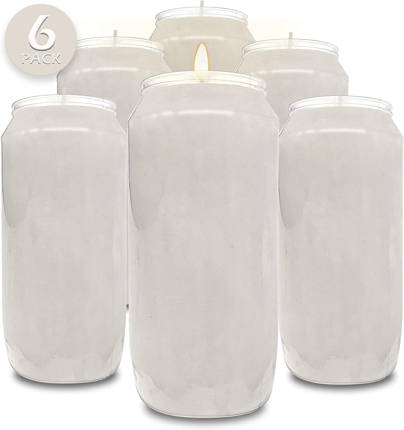 Hyoola 6" Tall White Prayer Candles, 7 Day Long Burning Memorial ...