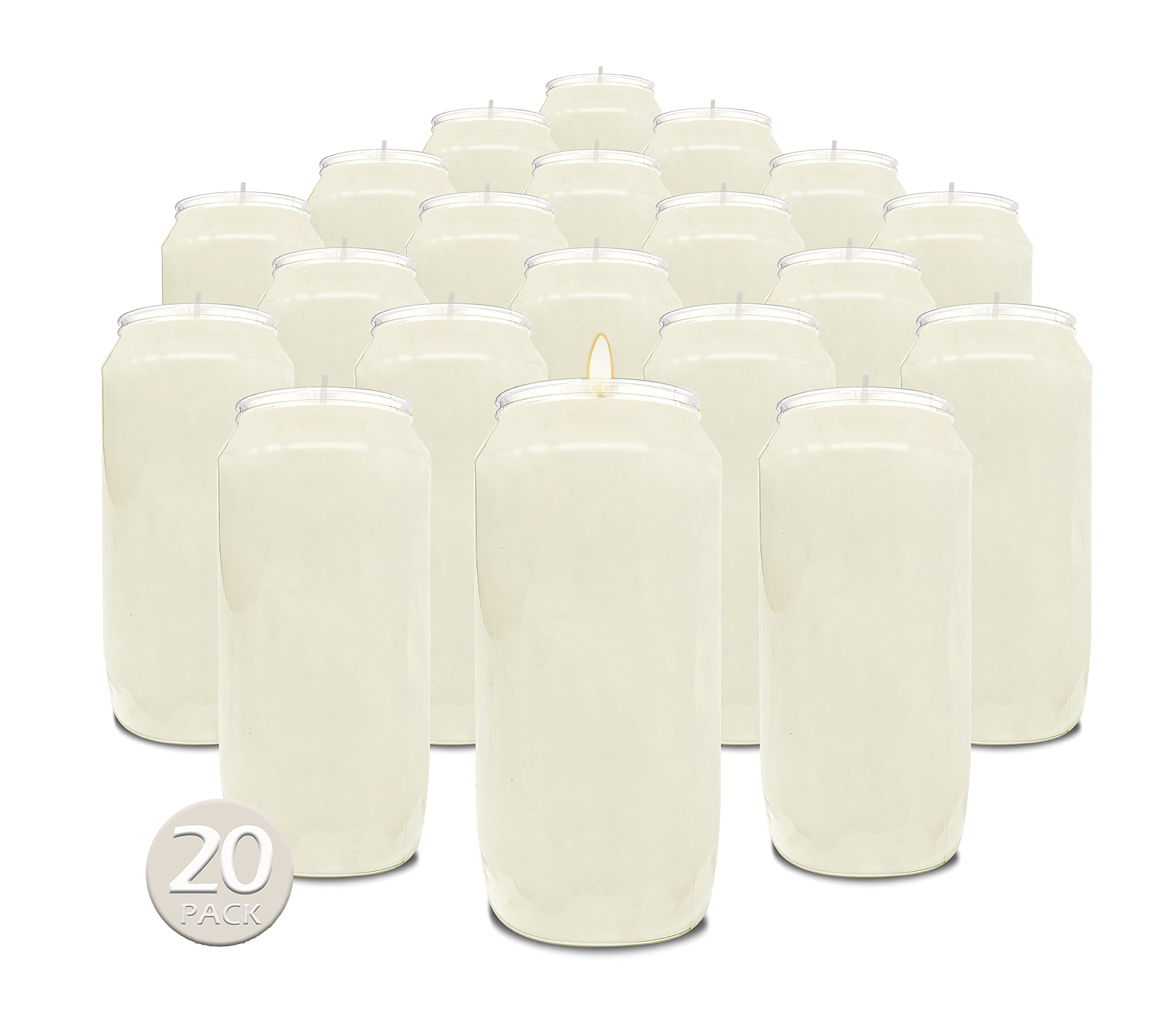 Hyoola 7 Day White Prayer Candles, 20 Pack - 6" Tall Pillar Candles for ...