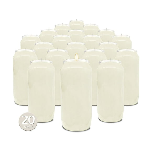 Hyoola 7 Day White Prayer Candles, 20 Pack - 6" Tall Pillar Candles for ...