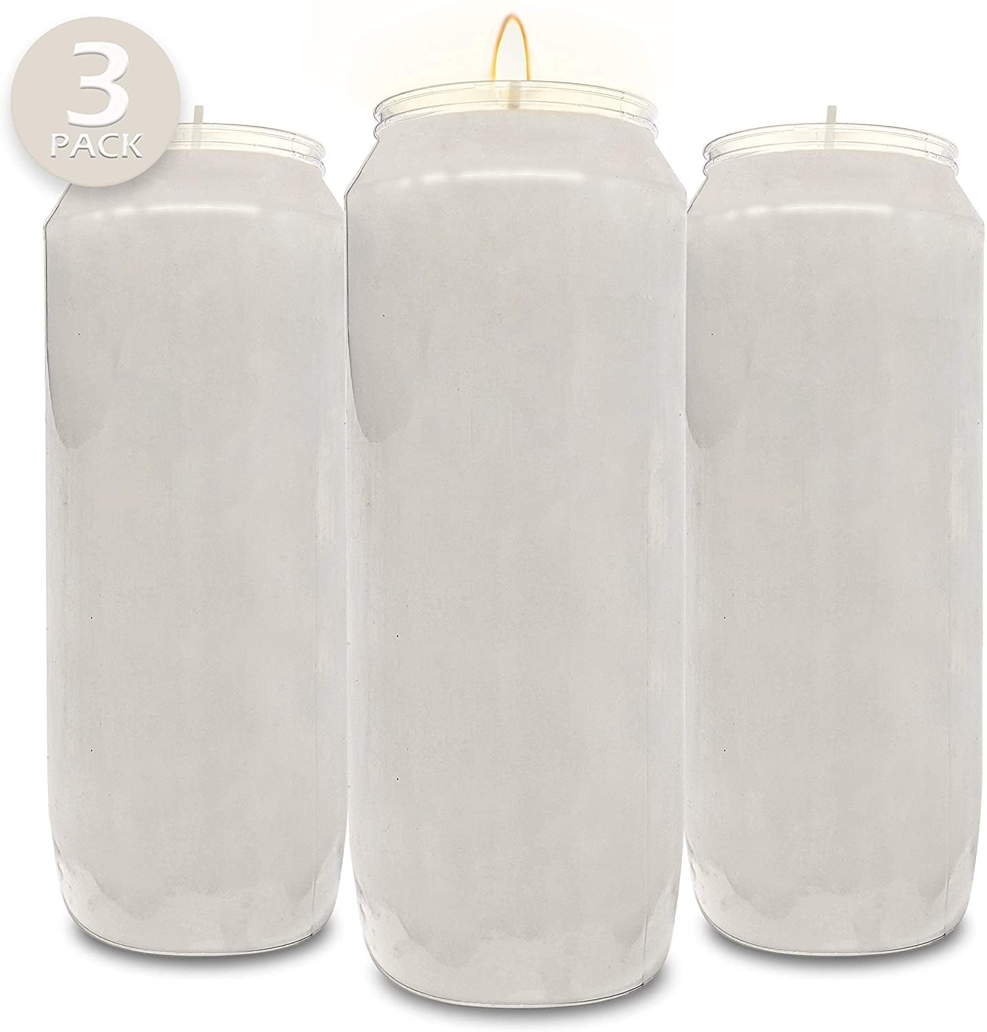 Hyoola Prayer Candles, 7 Inch Tall White Religious Vigil Candle, 9 Day ...
