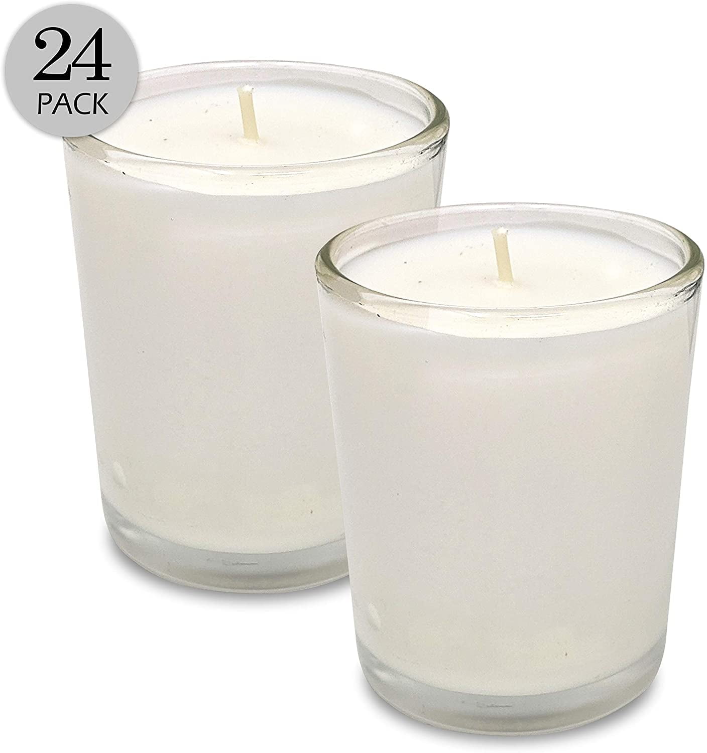 Hyoola 24-Pack Unscented White Votive Candles, 24 Hour Burn, Paraffin ...