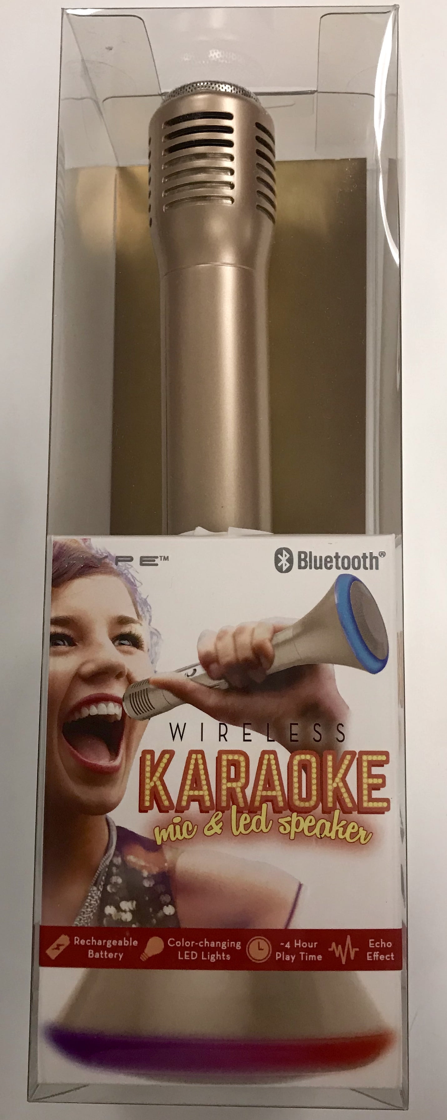 Hype Led Karaoke Mic & Speaker-gold - Walmart.com