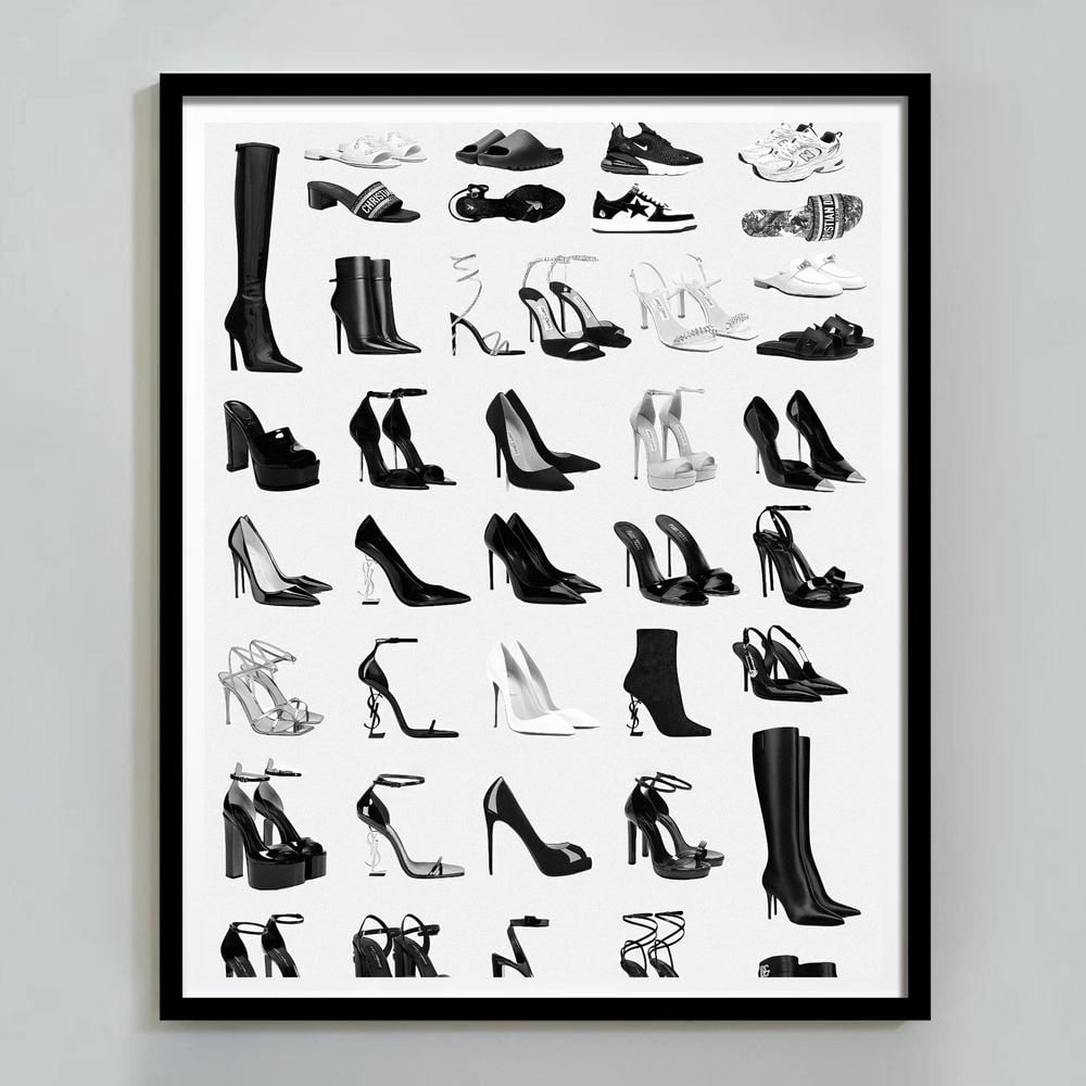 Hypebeast Wall Art Black And White Fashion Photography Heels Print ...