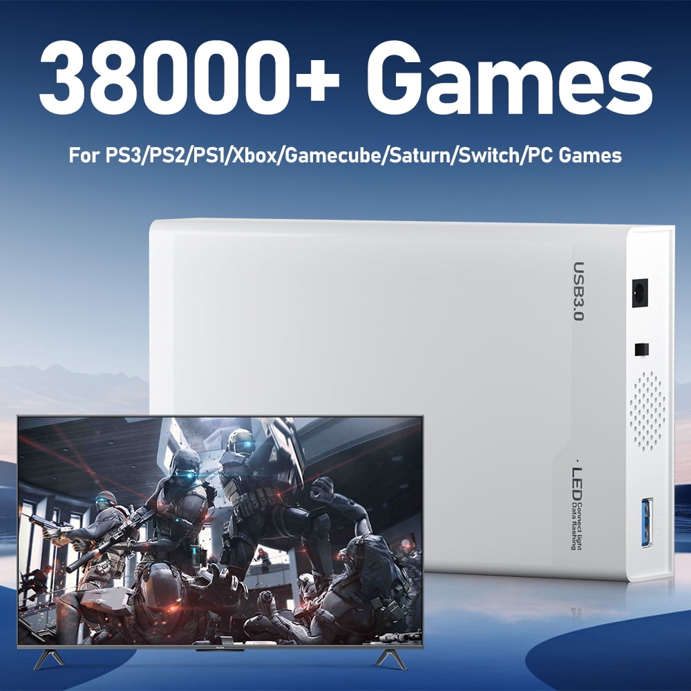 Hyper Base Mix 500GB Gaming Hard Drive HDD With 38000+ Games For Xbox/PS3/PS2/Sega Saturn/Switch ...