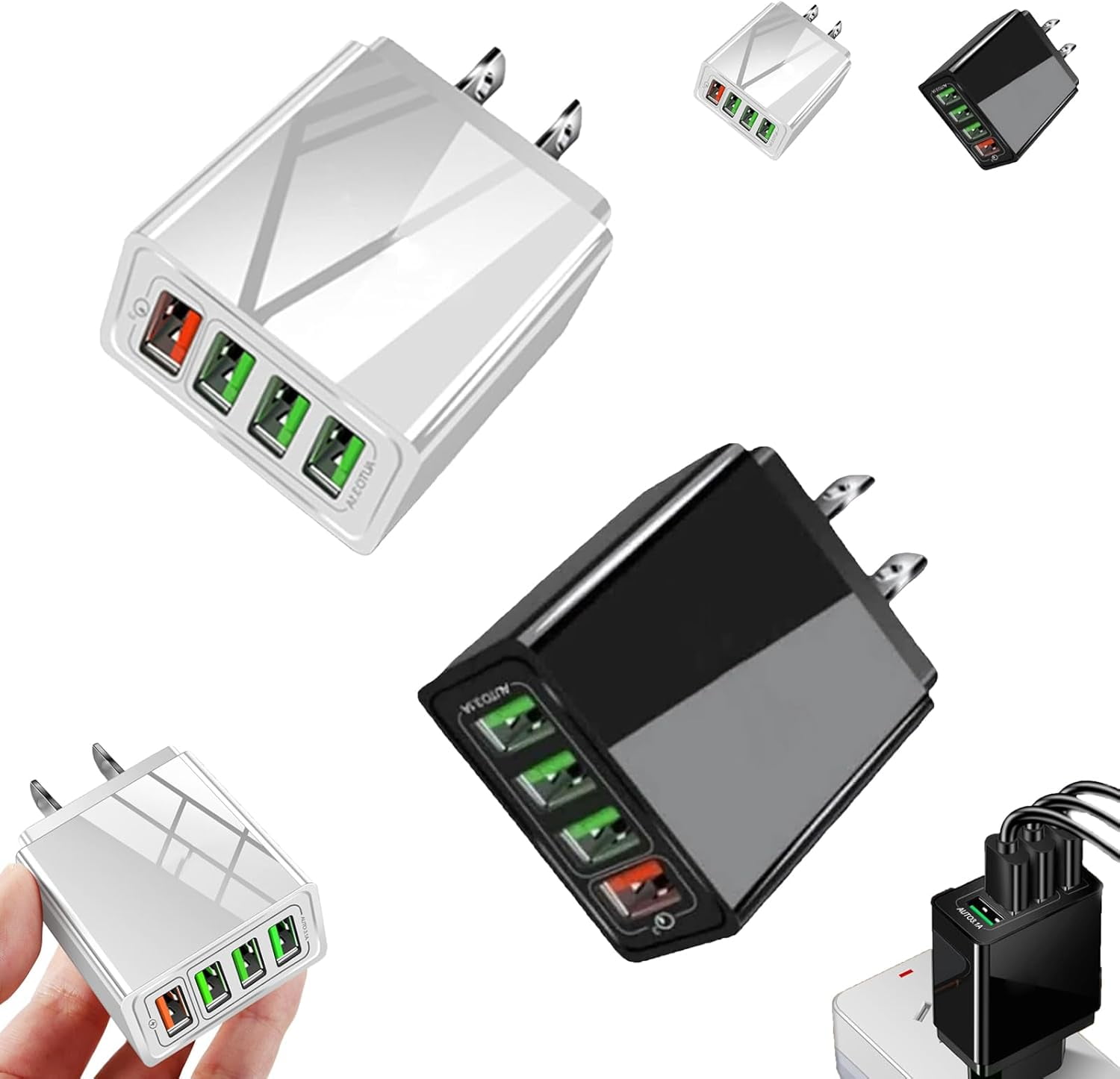 Hyper Charge Pro, Hyper Charge Pro Charger for Android and iPhone, 4-Port Quick Charge 3.0 Hub ...