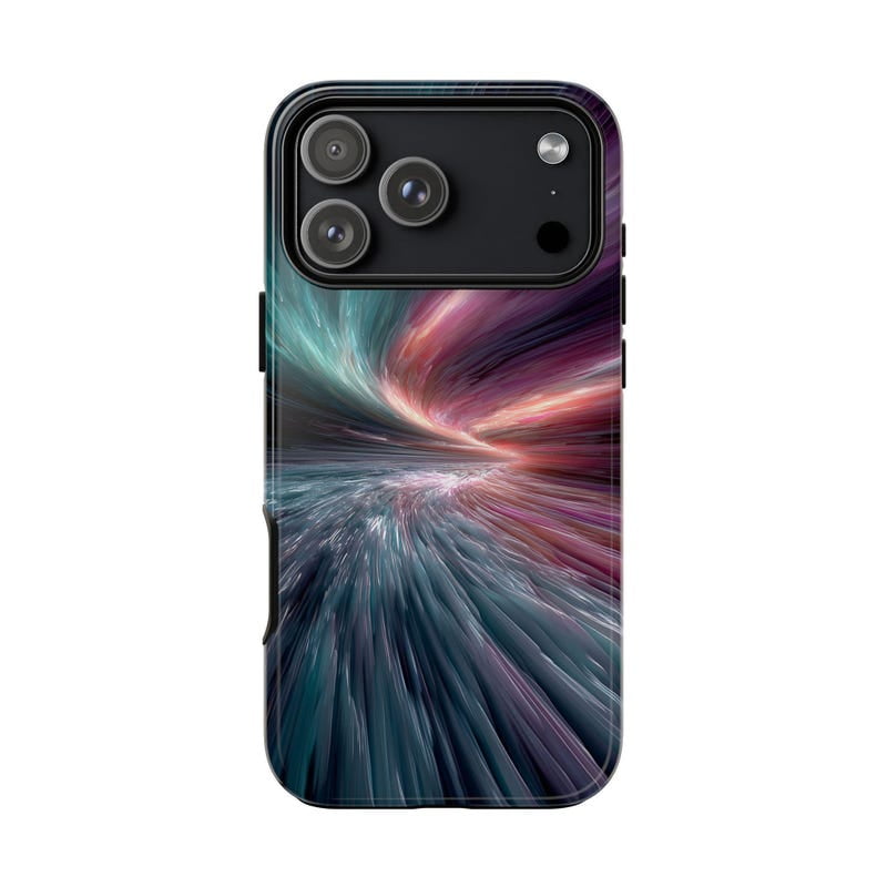 Hyper Color Teal Purple Streaks Modern Wave iPhone Case 17 to 11 Pro ...