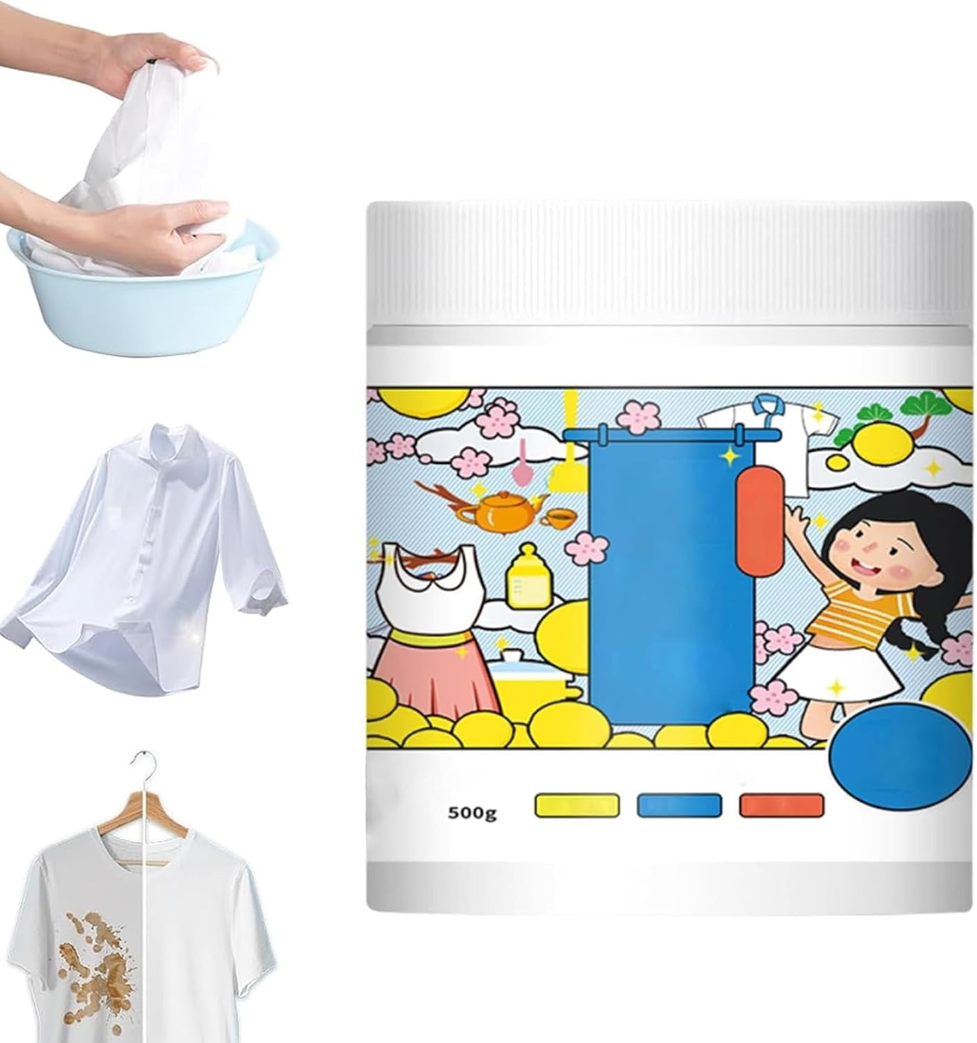 Hyper Concentrated Strong Stain Remover Powder for Clothes, 500g Hyper ...