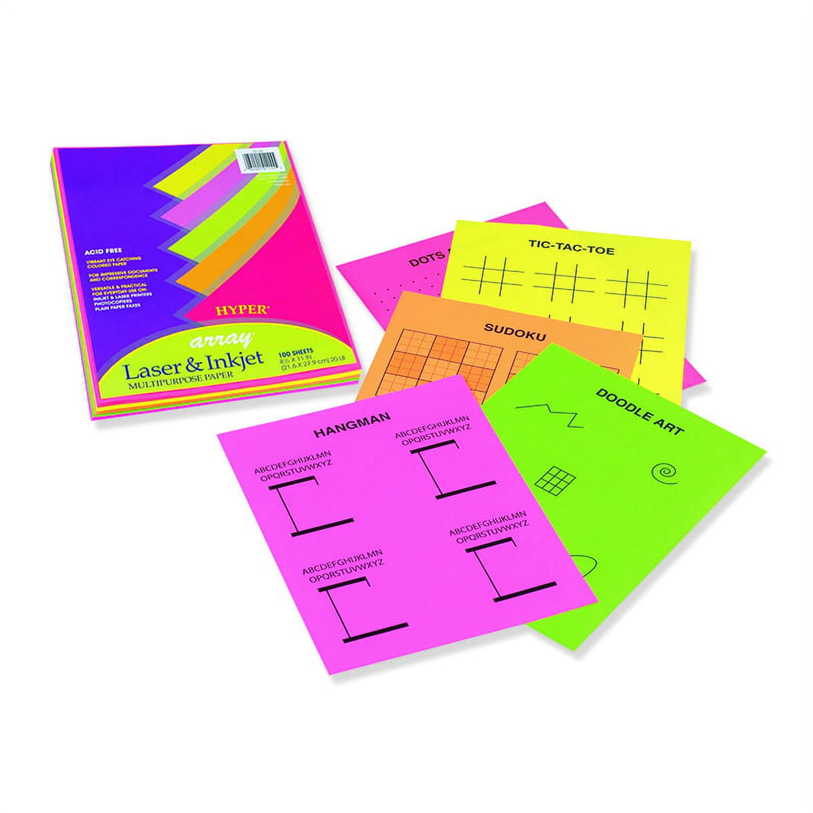 Hyper Multi-Purpose Paper, 5 Assorted Colors, 20 lb., 8-1/2" x 11", 100 ...