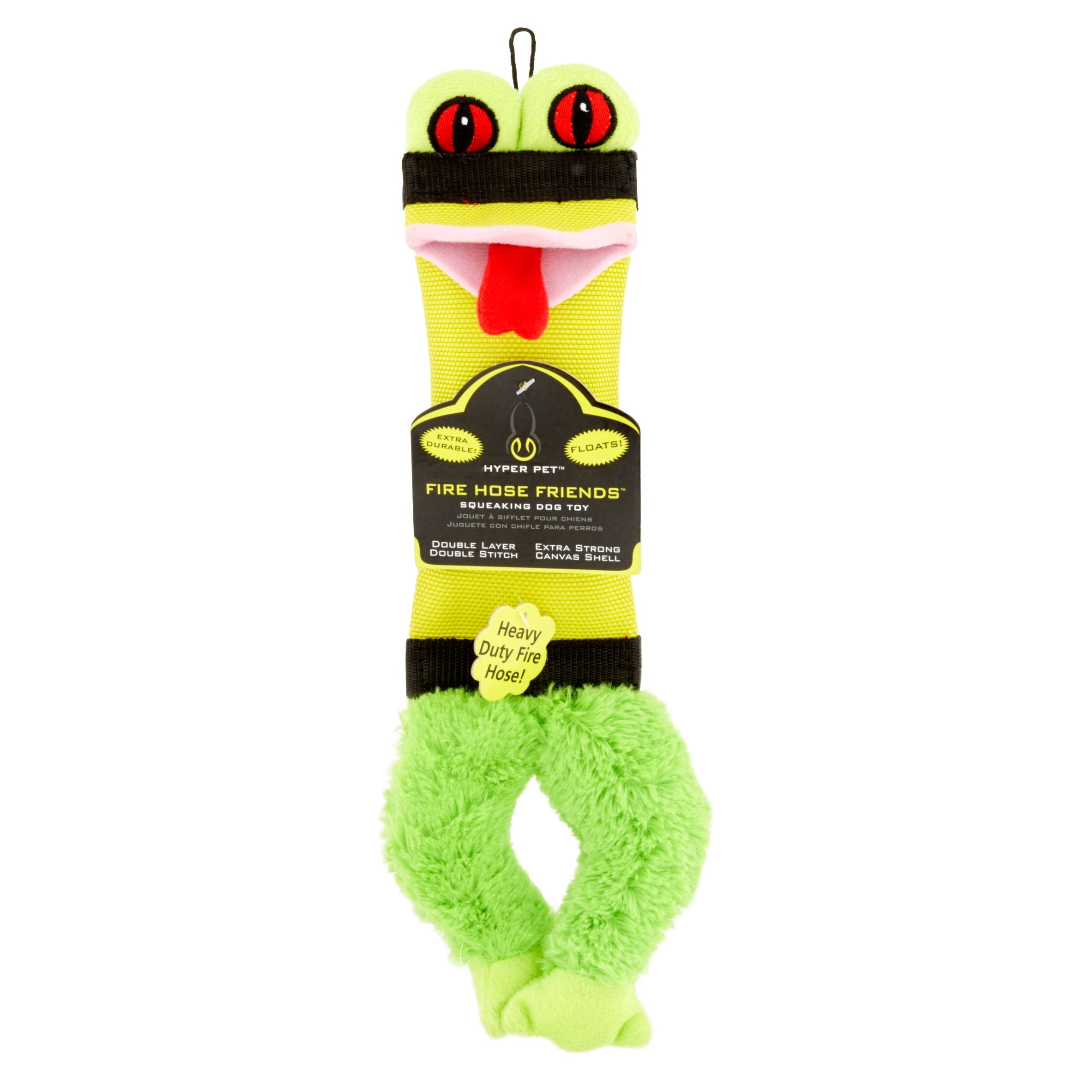 Hyper Pet Fire Hose Friends Plush Frog Squeaky Dog Toy with Squeaker ...