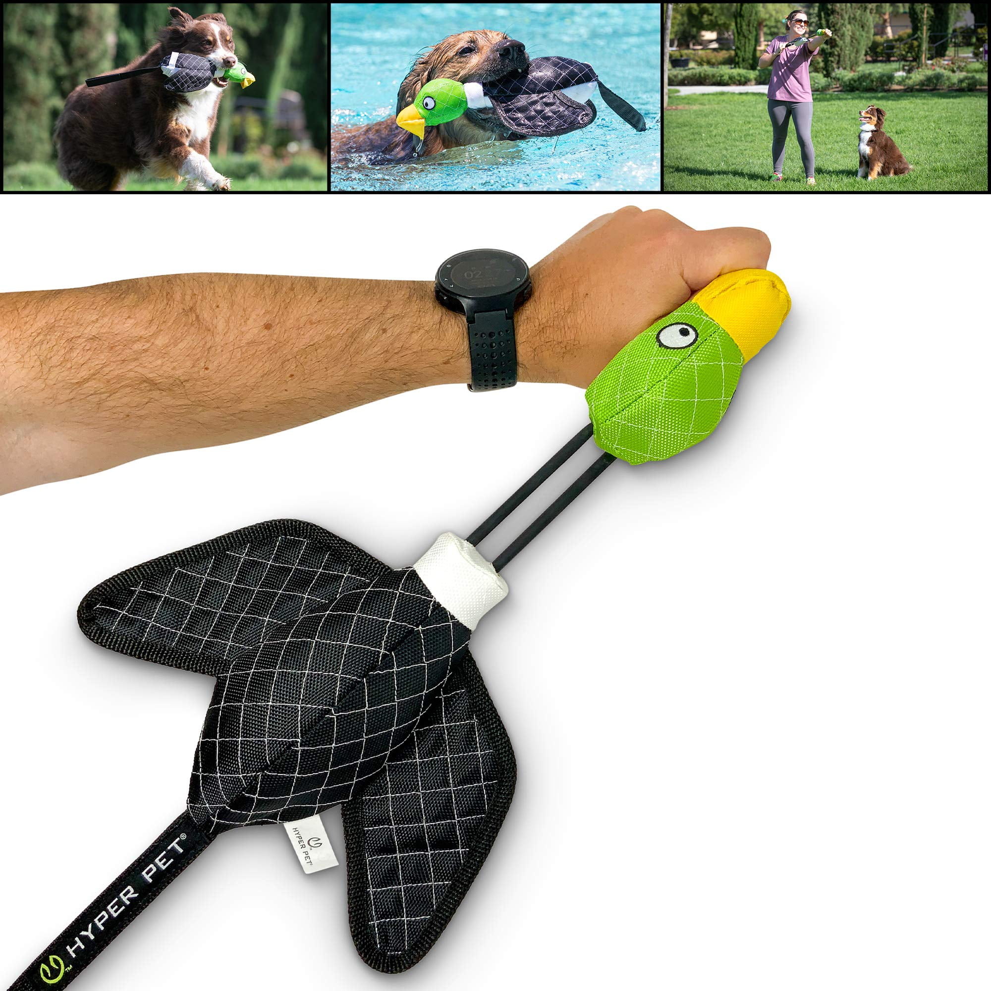 Hyper Pet Flying Series Interactive Dog Toys - Large Duck Slingshot ...