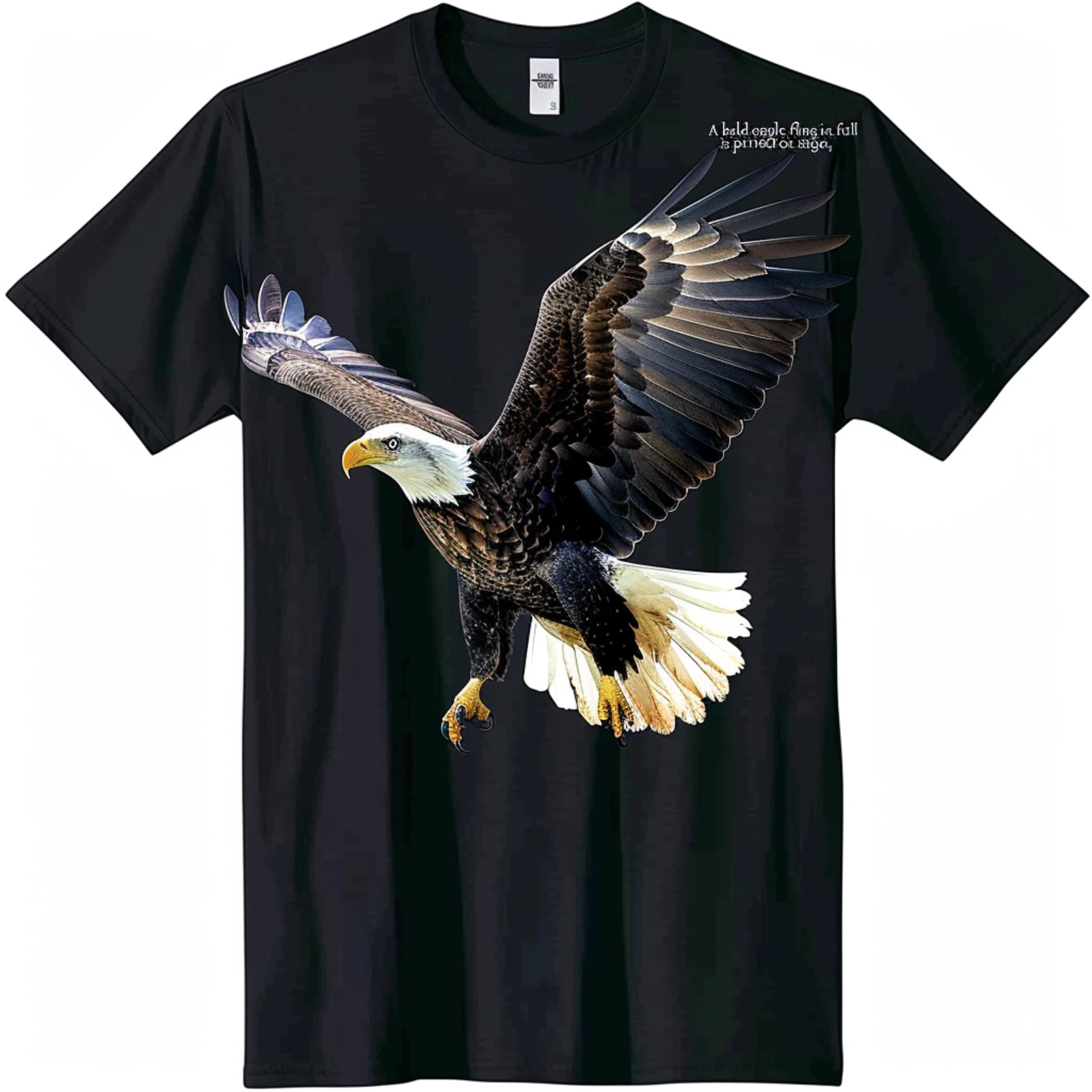 Hyper Realistic Bald Eagle Design Black TShirt Detailed Vector Print ...