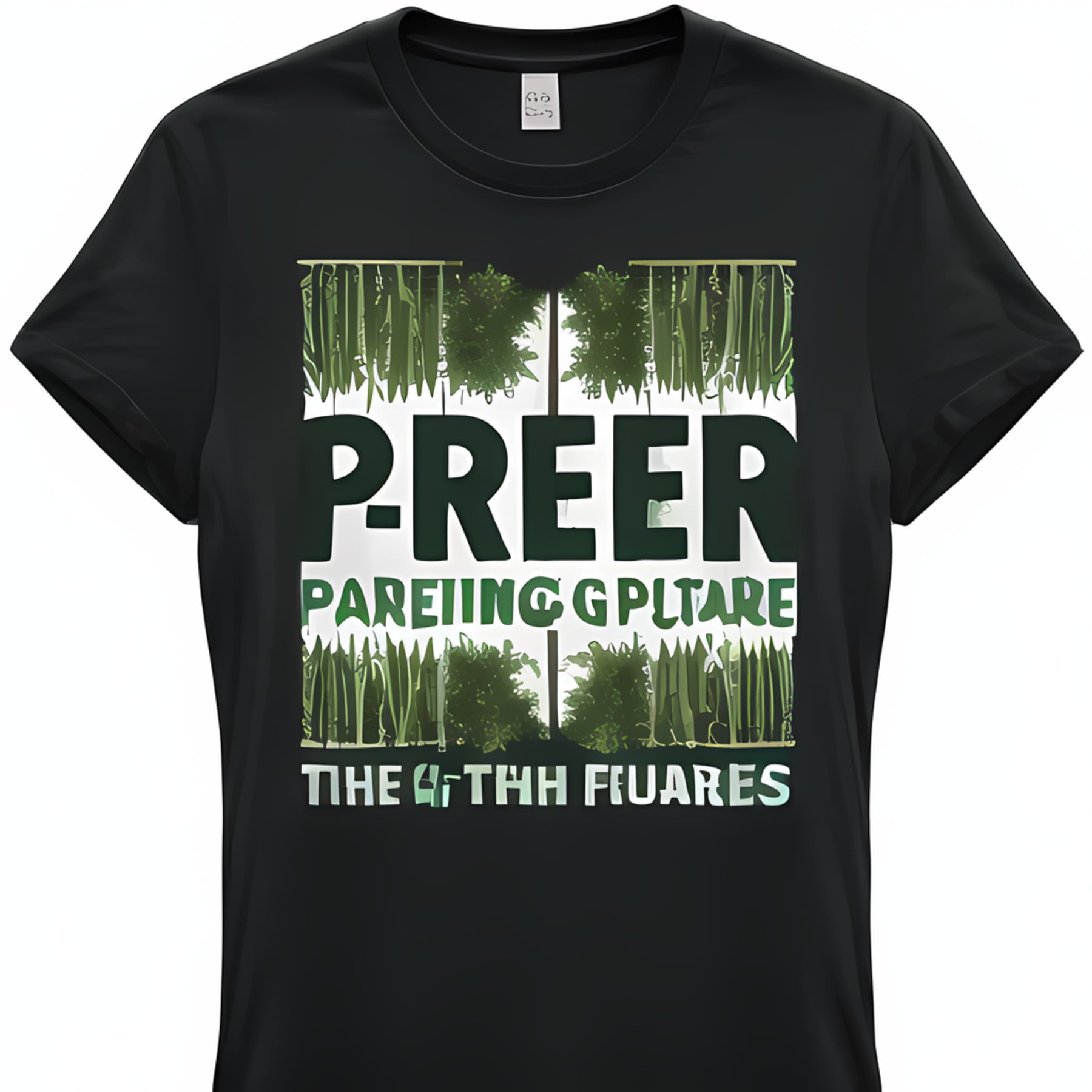 Hyper Realistic Bamboo Forest Design T-Shirt Green & WhiteUltra ...