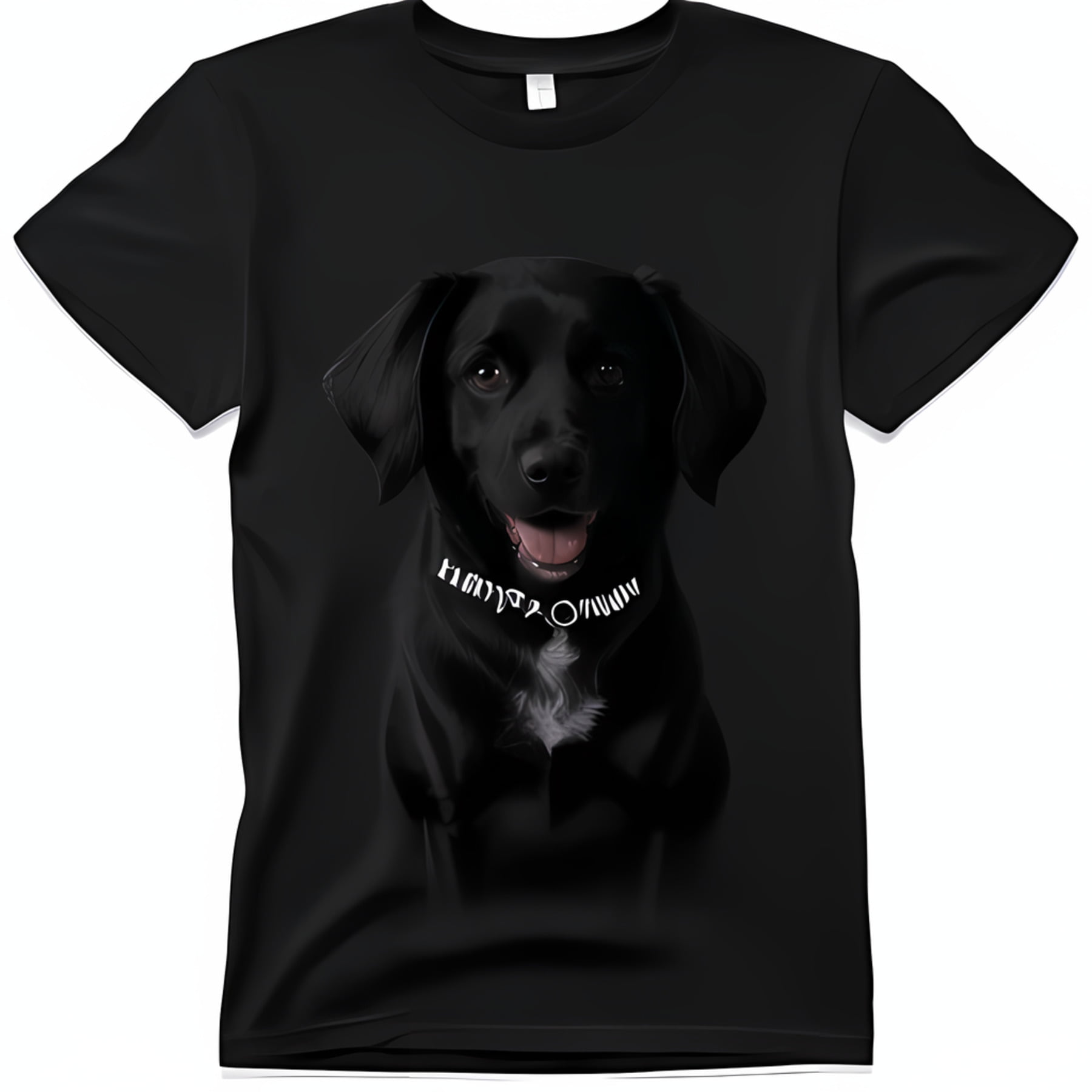 Hyper Realistic Black Labrador T-Shirt Design Happy Black Lab with ...