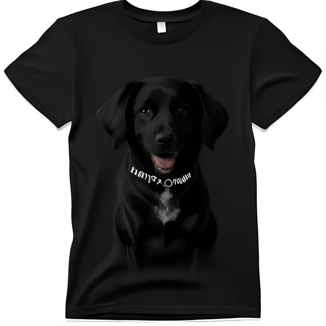 Hyper Realistic Black Labrador T-Shirt Design Happy Black Lab with ...