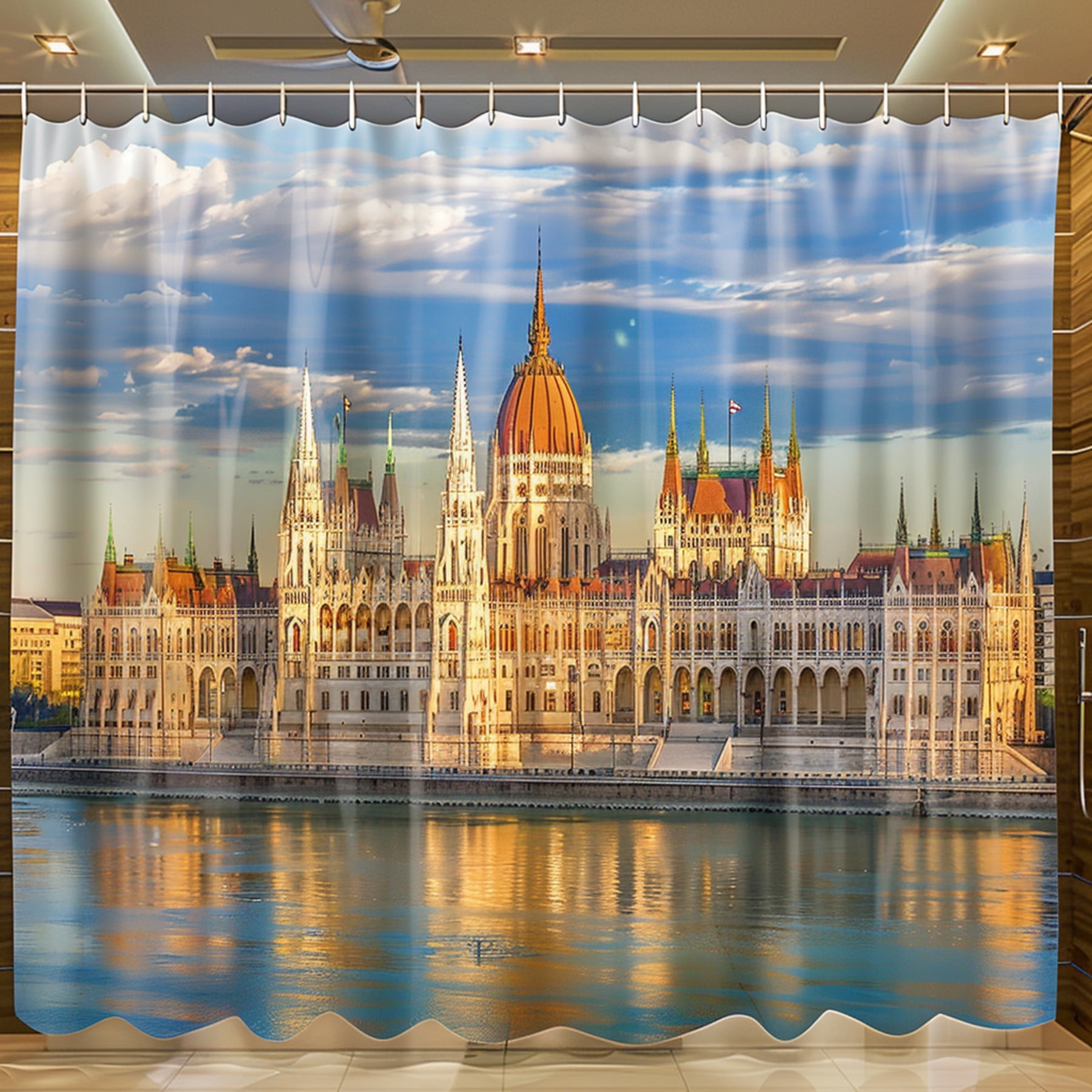 Hyper Realistic Budapest Hungarian Parliament Building Bathroom Shower ...