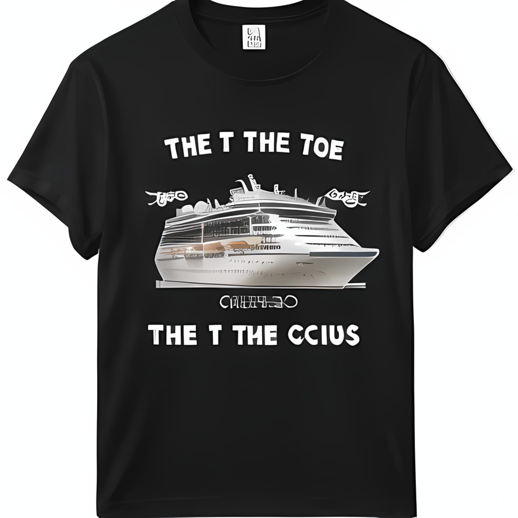 Hyper Realistic Cruise Ship Design T-Shirt with 'THE tots the toe' Text ...