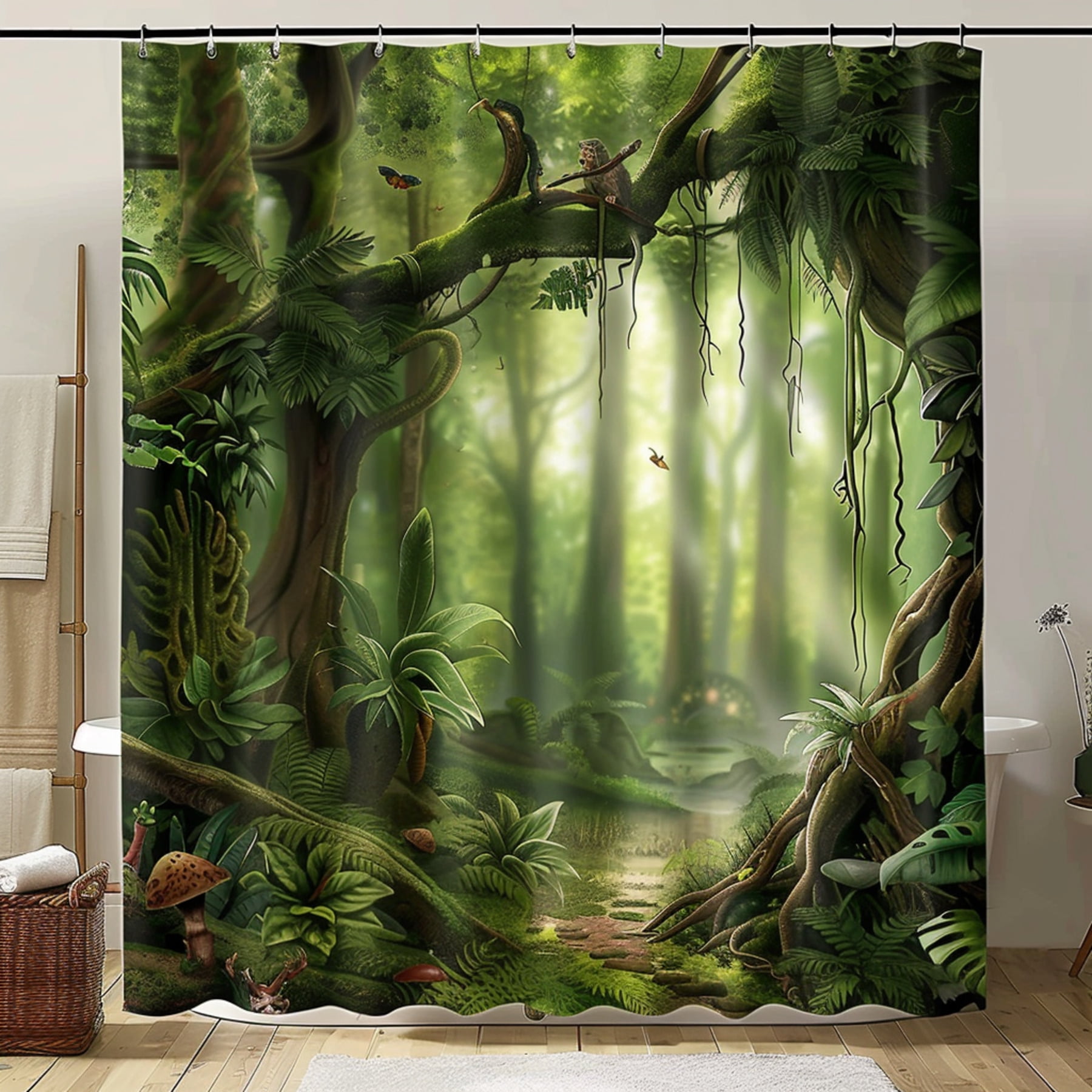 Hyper Realistic Fantasy Rainforest Shower Curtain Transform Your ...
