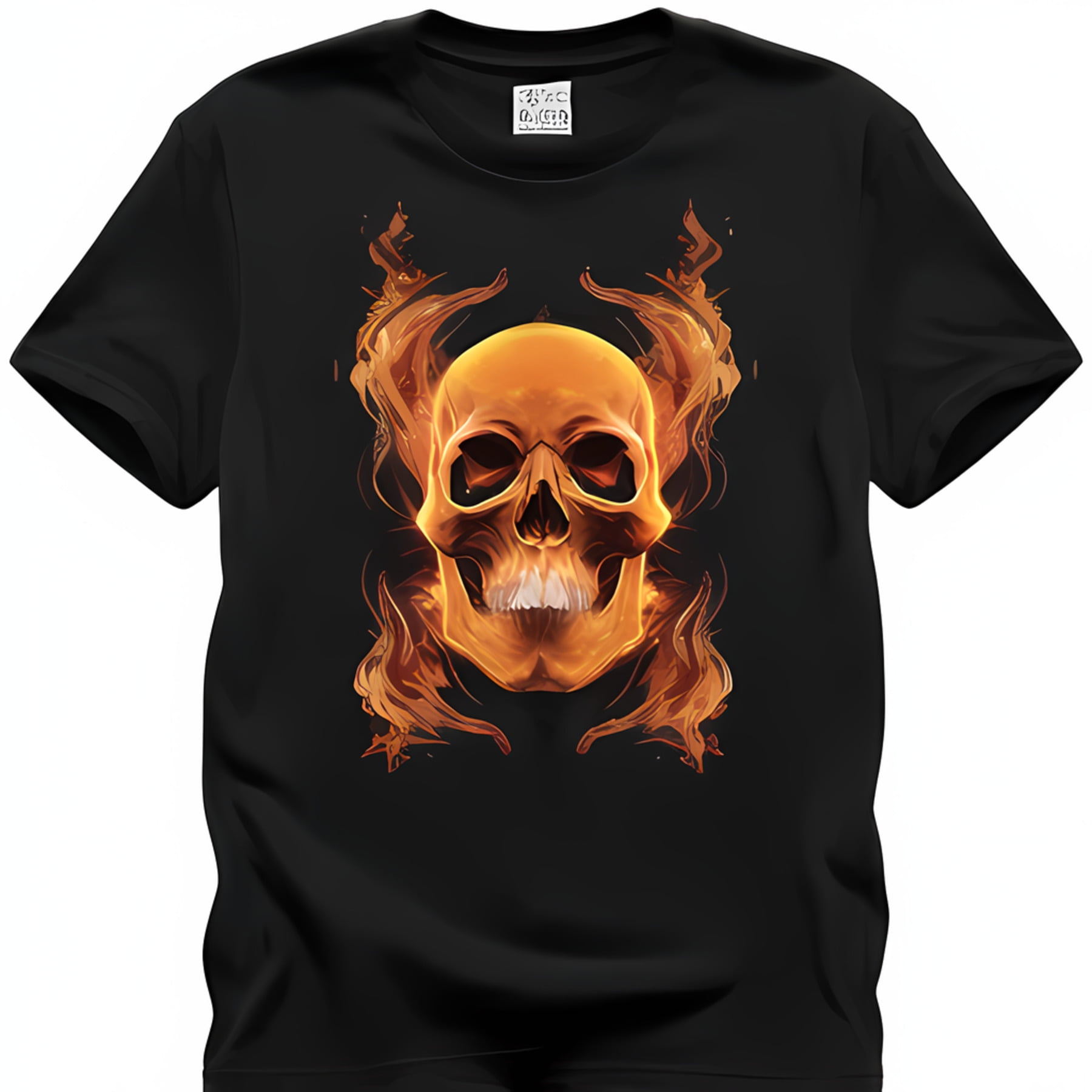 Hyper Realistic Fire Vector Graphic Black T-Shirt Design TeemplaTee Detailed Digital Ar ...
