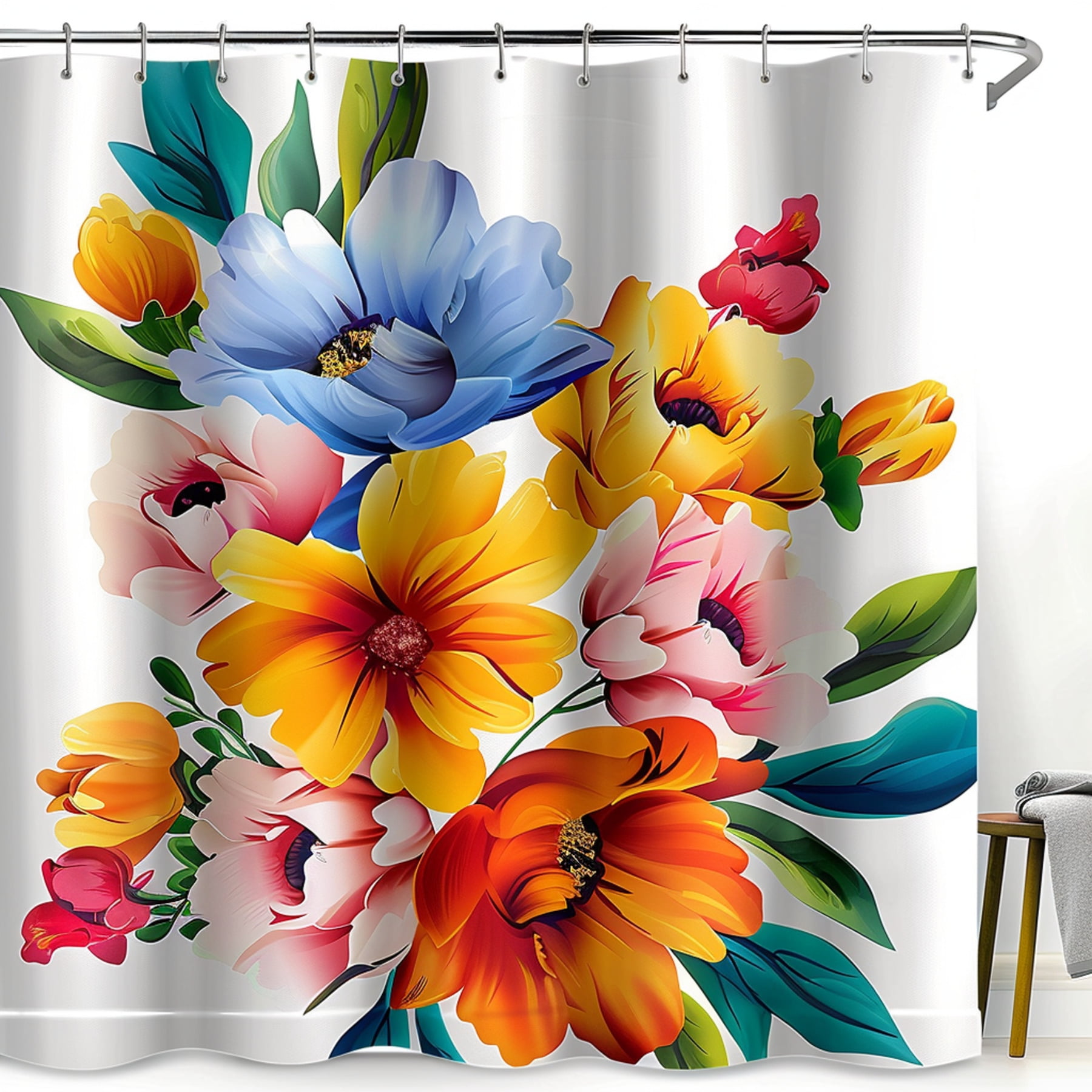 Hyper Realistic Floral Bliss Shower Curtain Brighten Your Bathroom with ...