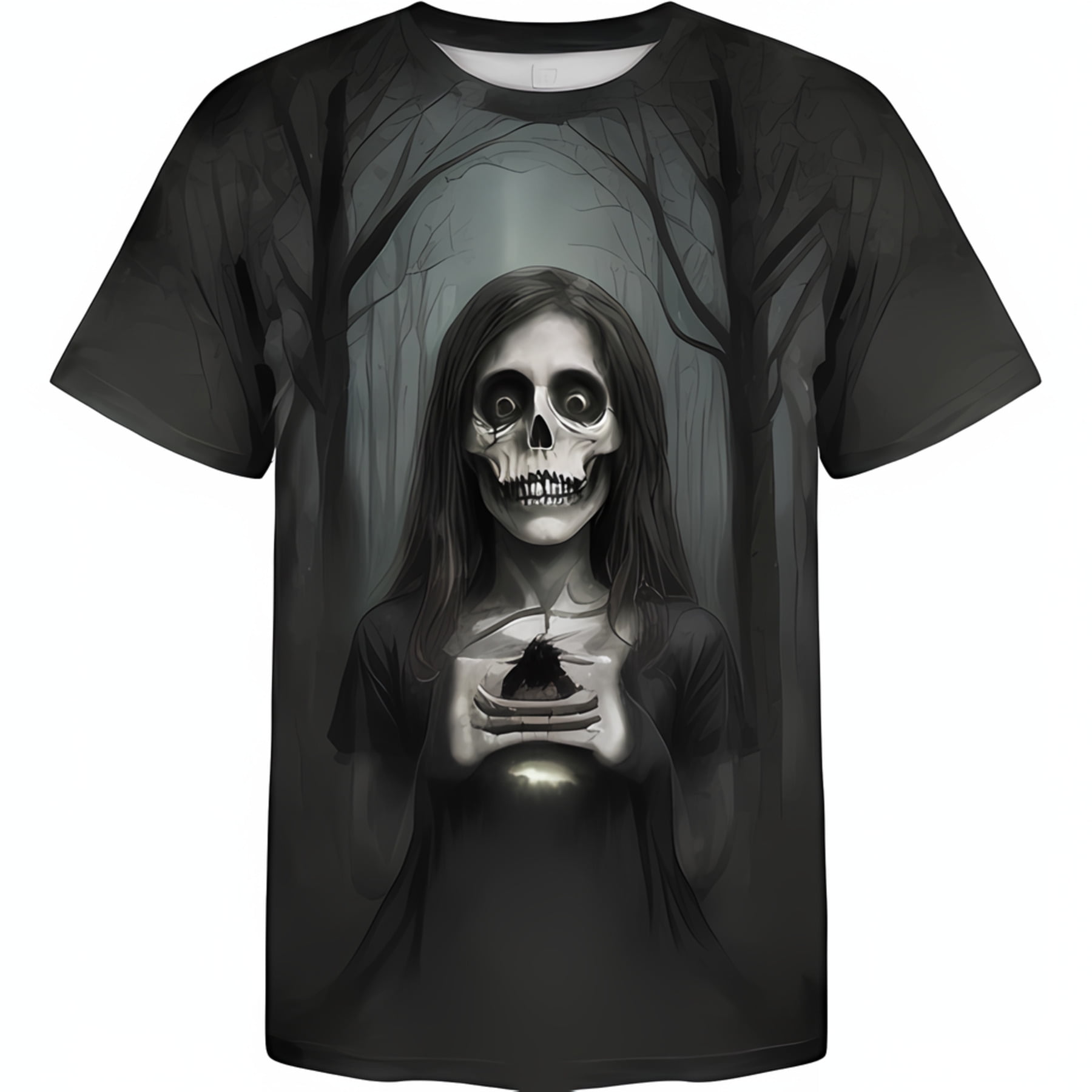 Hyper Realistic Gothic Girl with Face in Dark Forest Detailed Vector ...