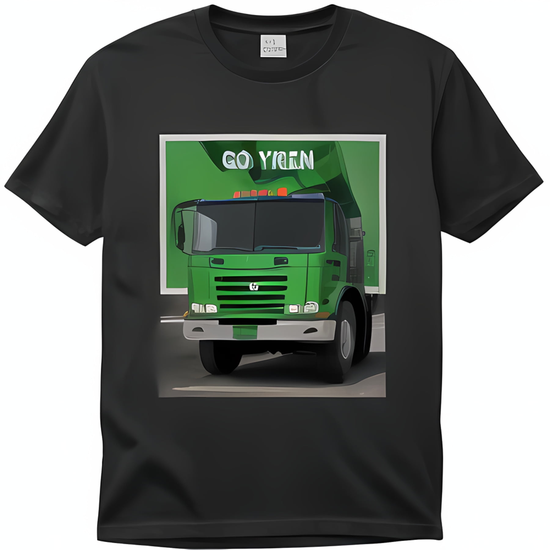 Hyper Realistic Green Garbage Truck Design T-Shirt GOpartial ...
