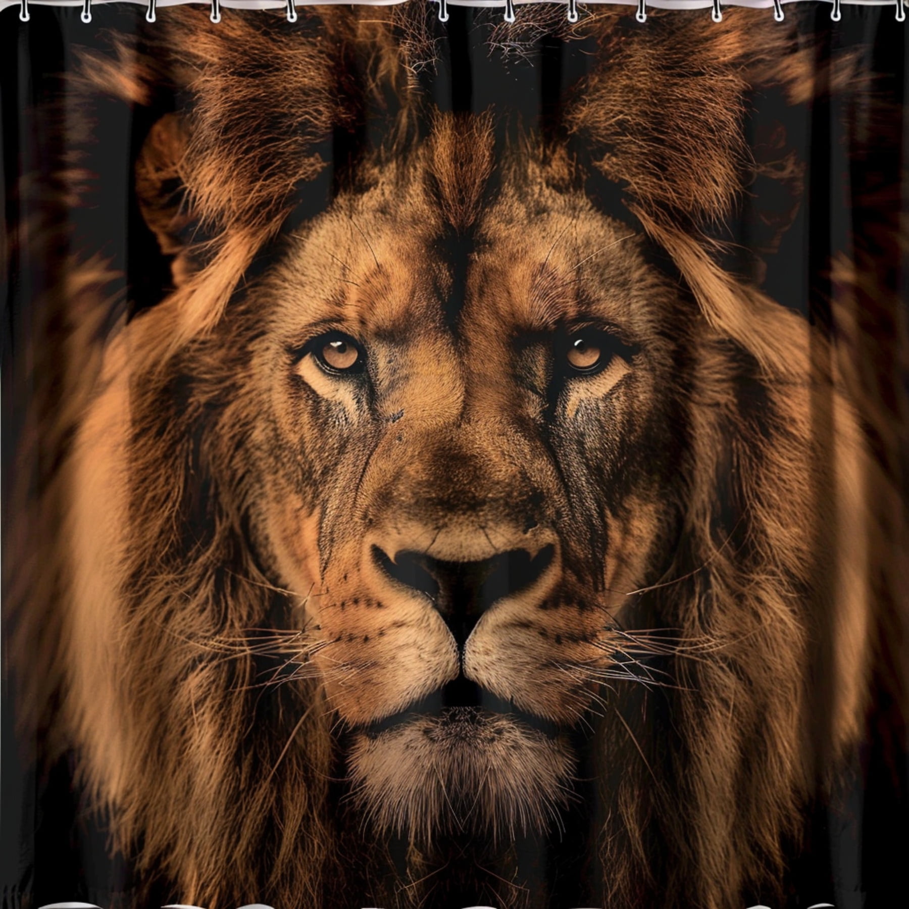 Hyper Realistic Lion Portrait Bathroom Decor Set Shower Curtain ...