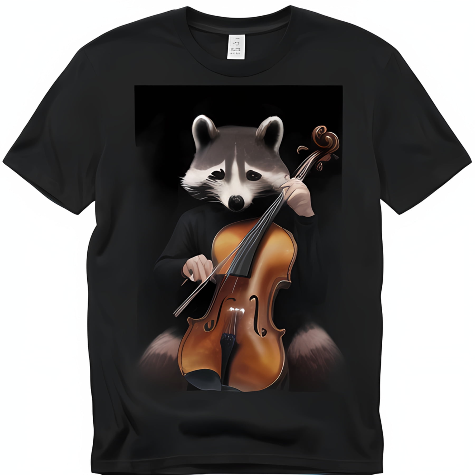 Hyper Realistic Playing Cello Illustration Black T-Shirt Detailed Photo ...