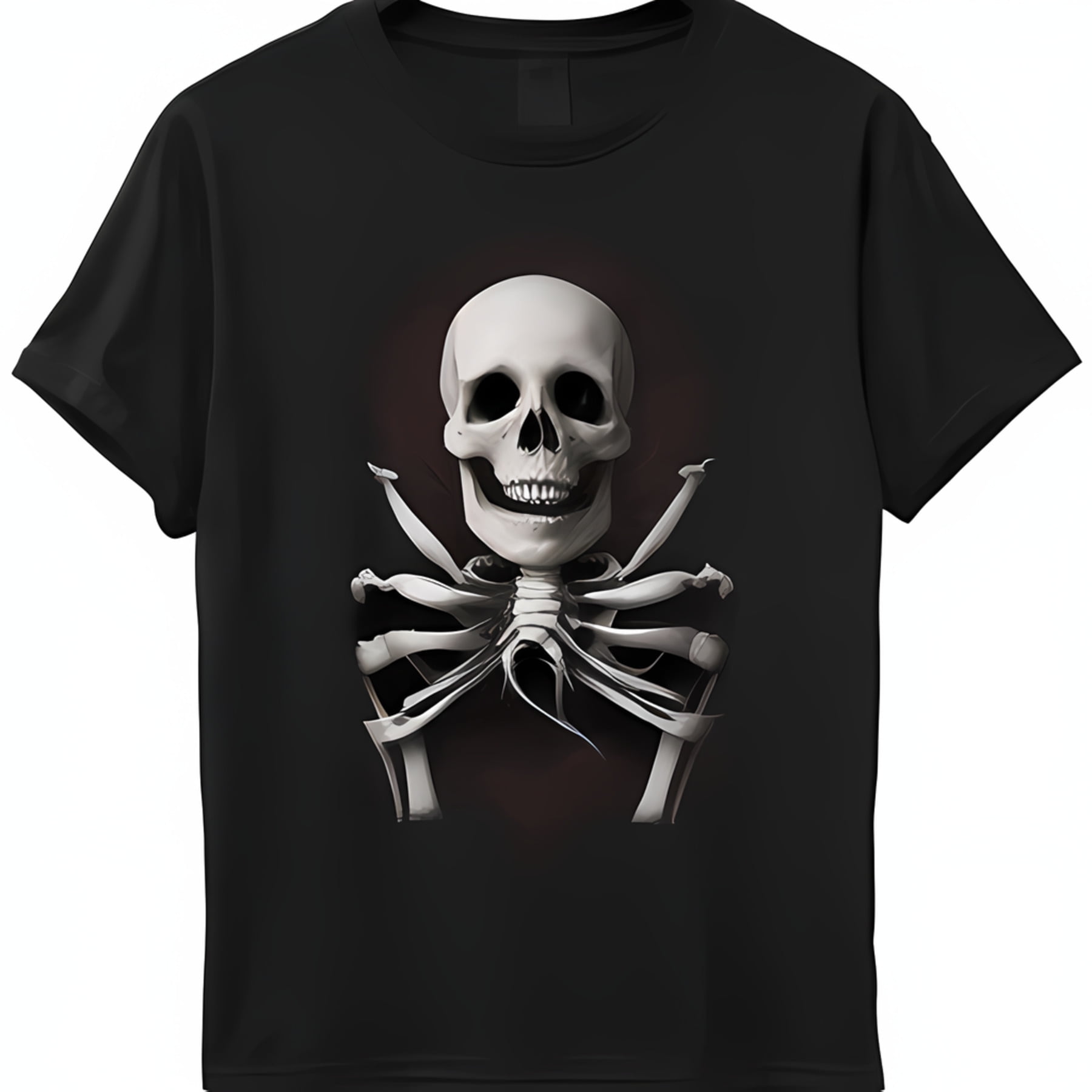 Hyper Realistic Skeleton Vector Graphic T-Shirt Mockup Focus Detailed ...